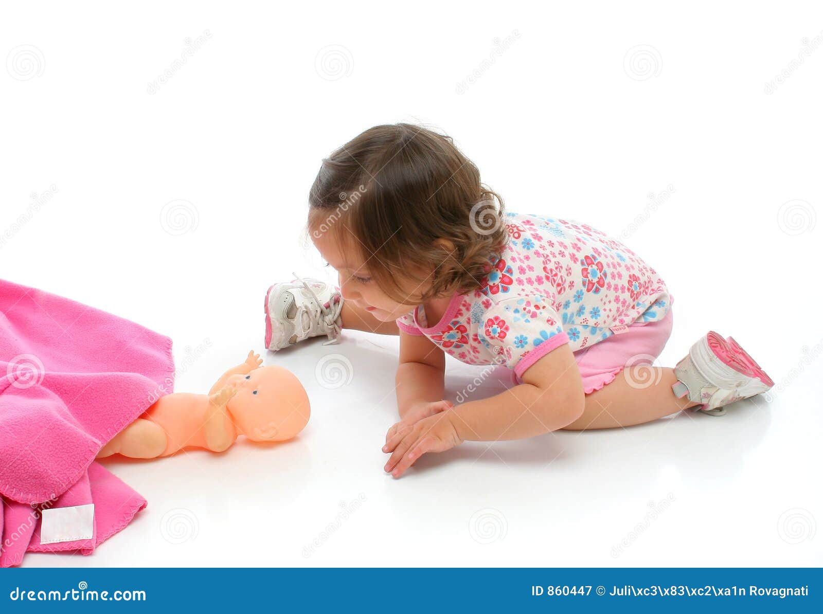 Little Girl Playing with Her Baby Stock Image - Image of happy ...