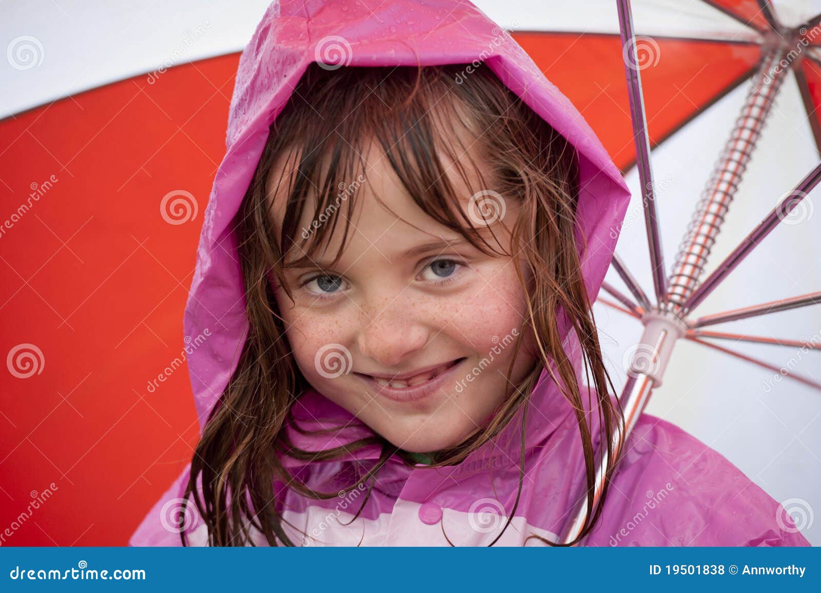 Little Girl Playing in the Rain Stock Photo - Image of childhood, happy ...