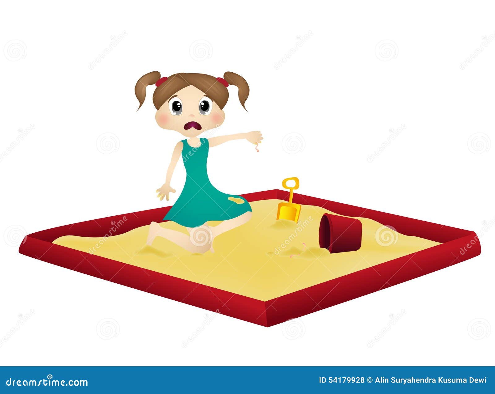 Boy Girl In Sandbox. Outdoor Activity, Isolated Cartoon Kids Playing ...