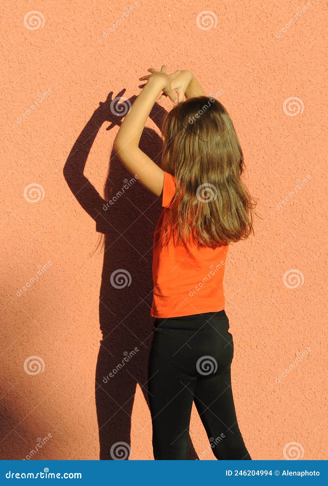 Little Girl Playing Shadow Theater Stock Photo - Image of kids ...