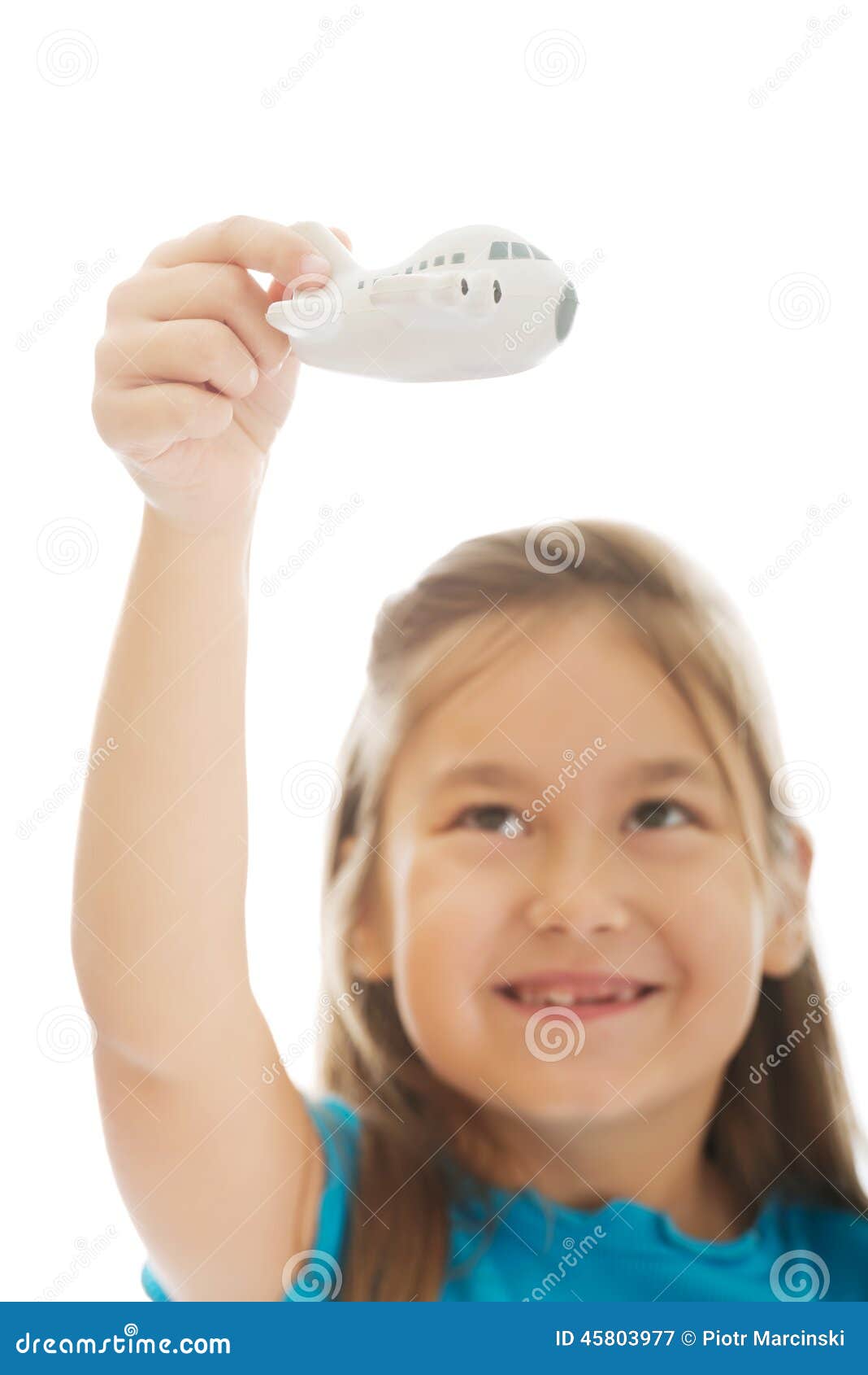 Little Girl Playing Small Plane Stock Image - Image of flying ...
