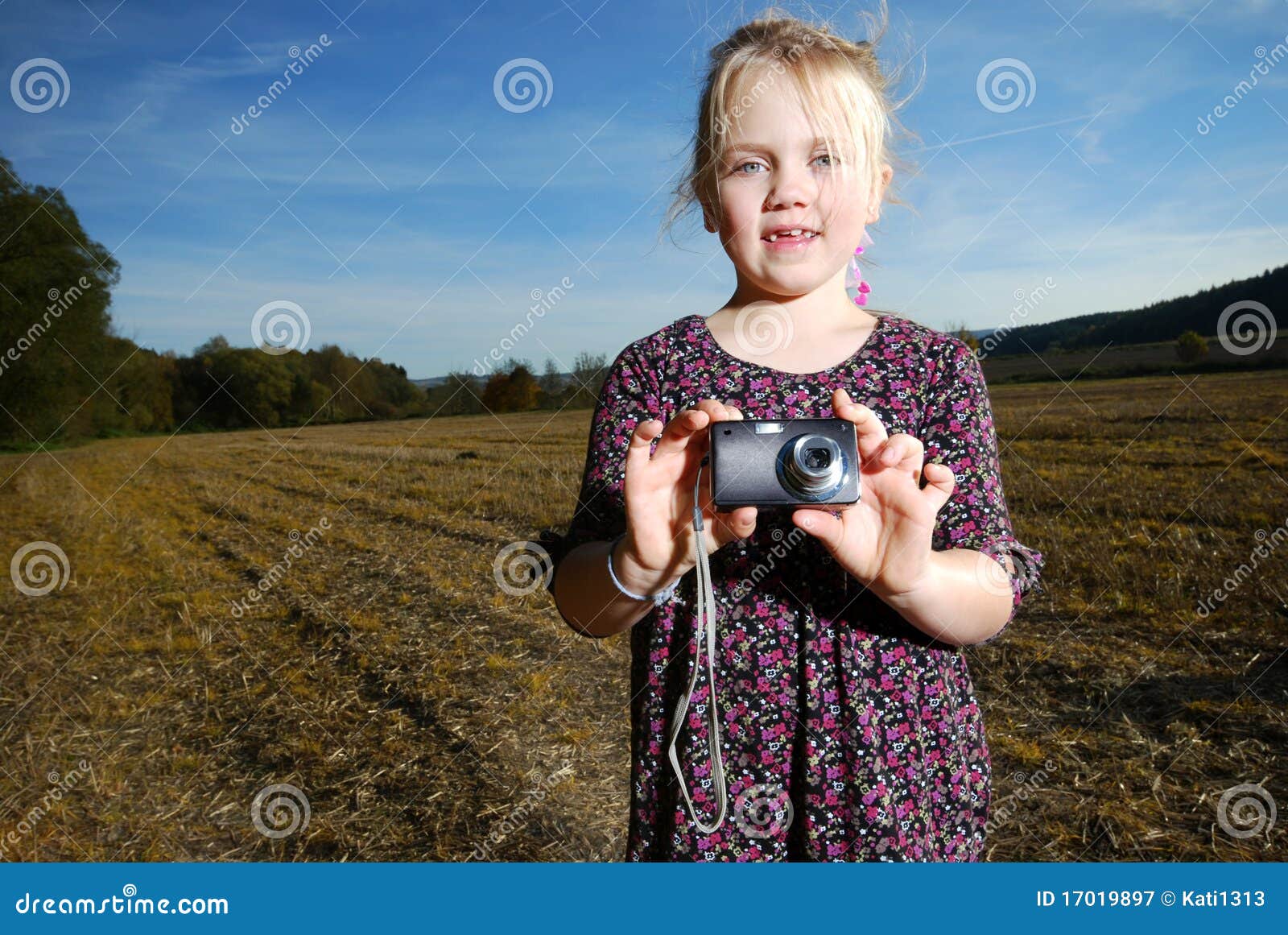 Little Girl with Pocket Camera Stock Image - Image of person, caucasian ...