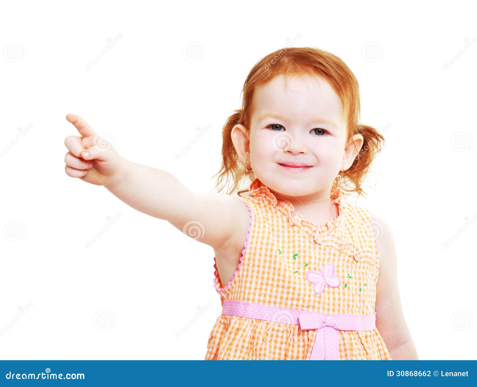 Little girl pointing stock photo. Image of casual, empty - 30868662