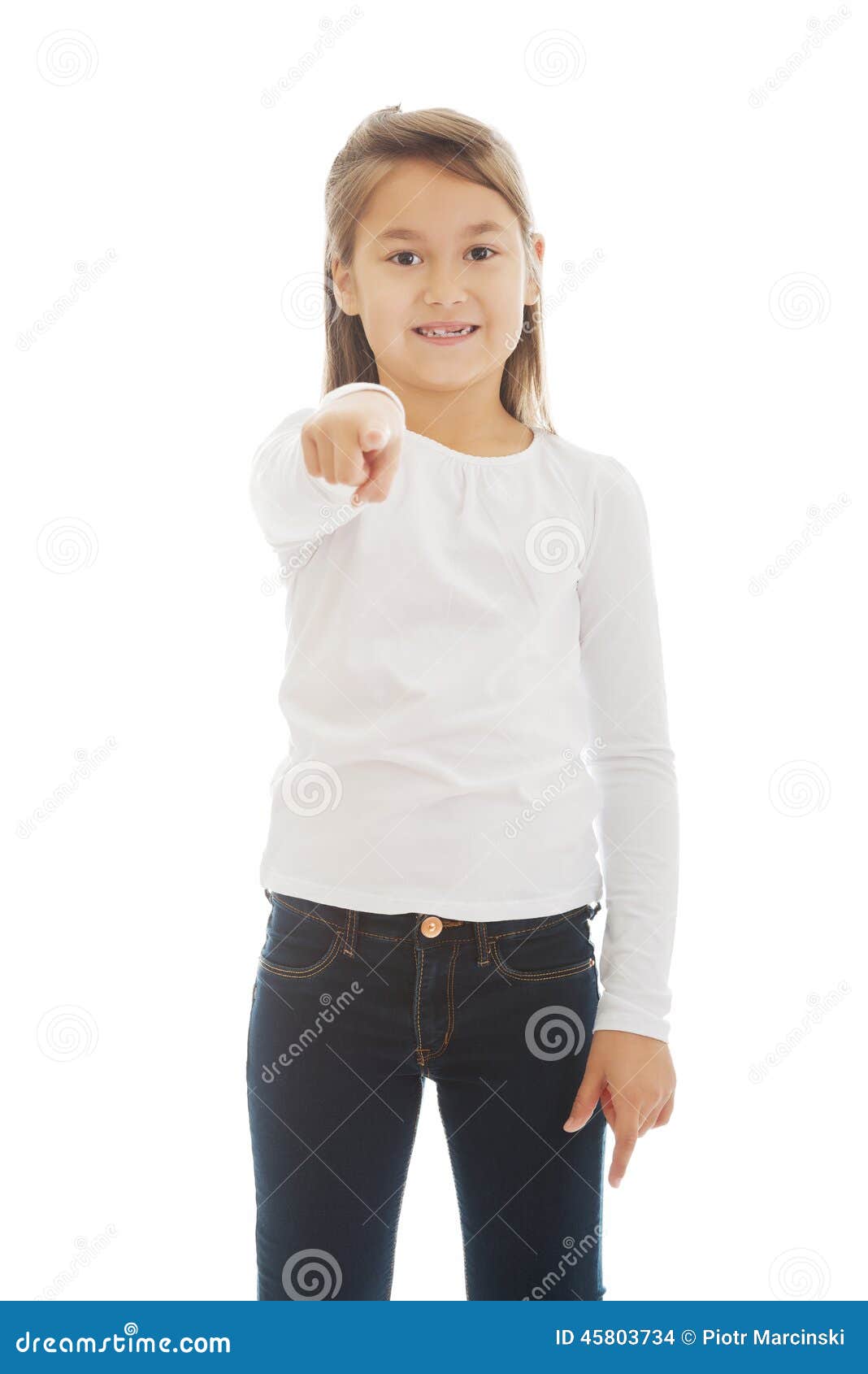 Little girl pointing stock photo. Image of happiness - 45803734