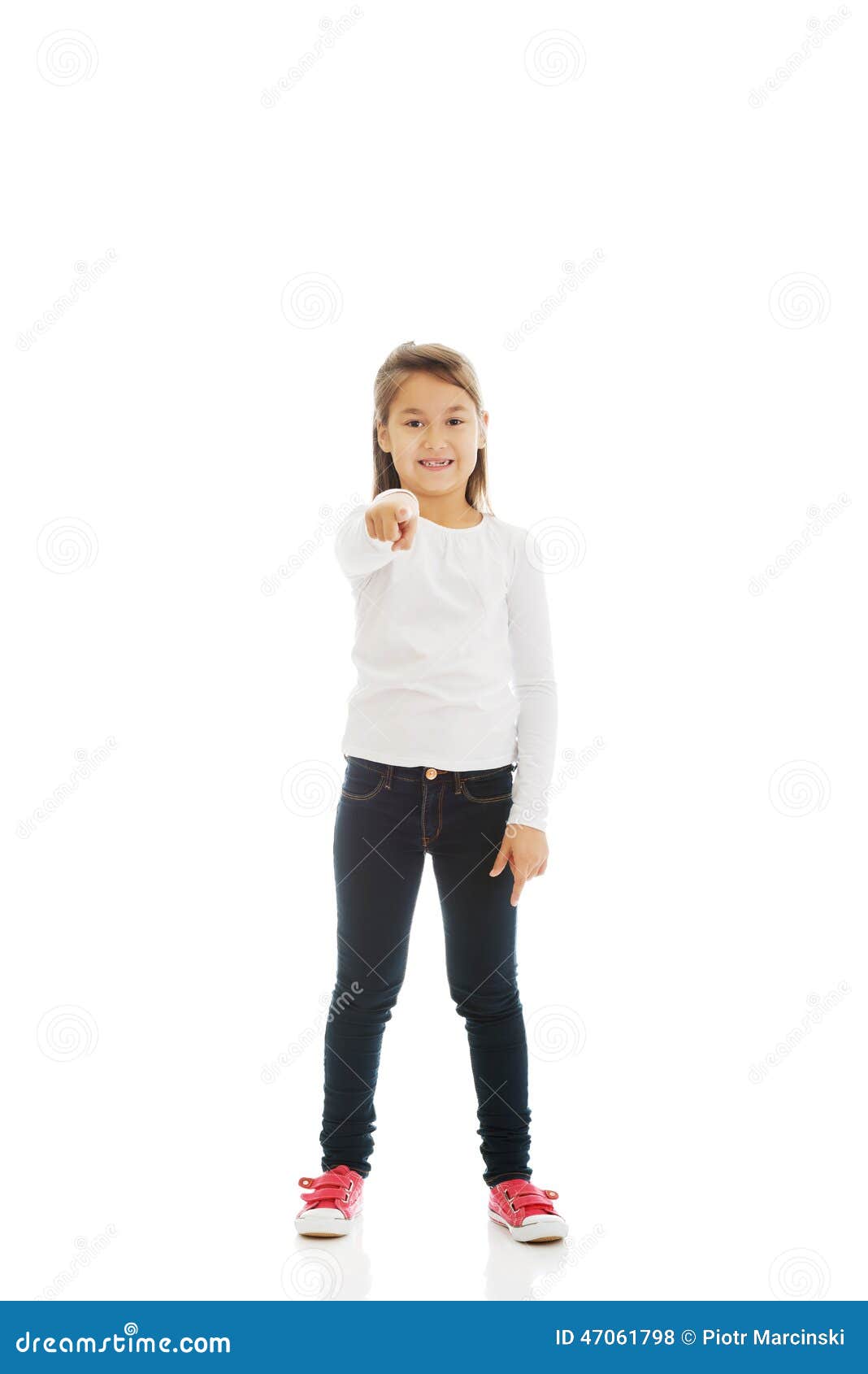 Little girl pointing stock photo. Image of happiness - 47061798