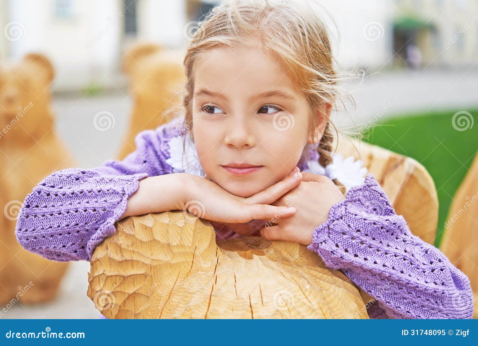 Little girl pondered stock image. Image of person, healthy - 31748095