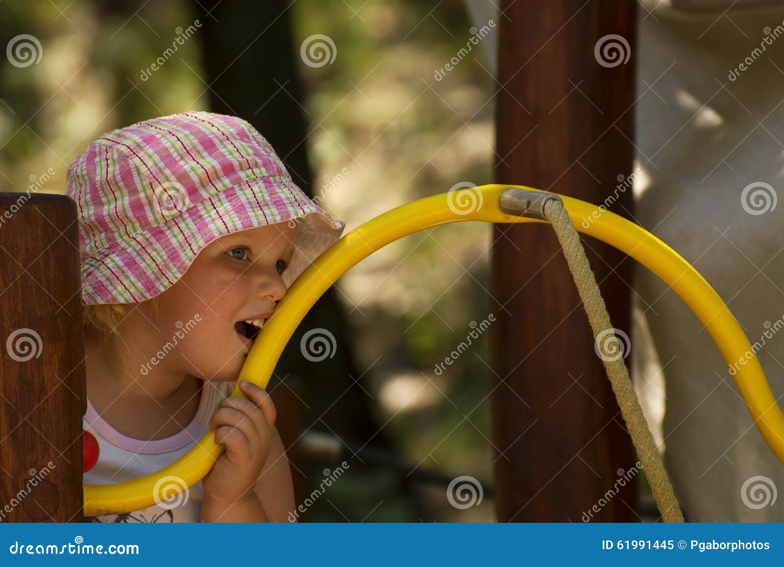 Little Girl is Pondering Over Stock Image - Image of person, playground ...