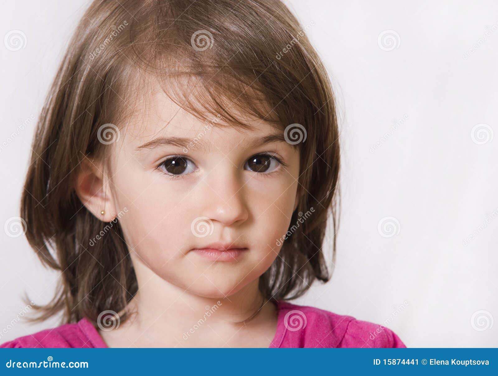 Little girl portrait stock image. Image of face, seriously - 15874441