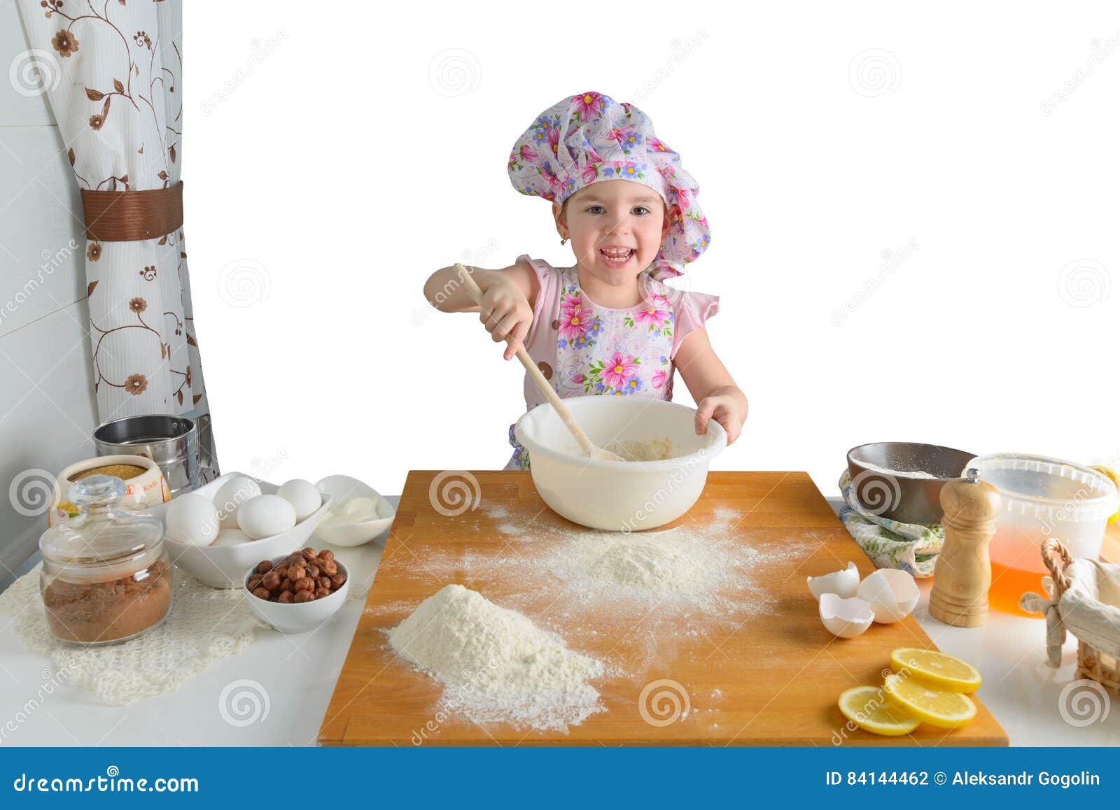 Little Girl Preparing Cakes Stock Photo - Image of child, chef: 84144462