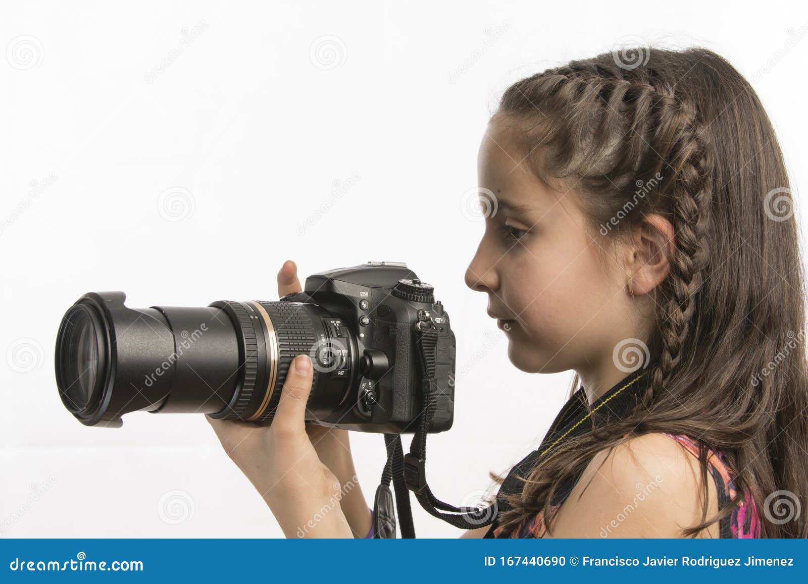 Little Girl with a Professional Camera Stock Photo - Image of girl ...