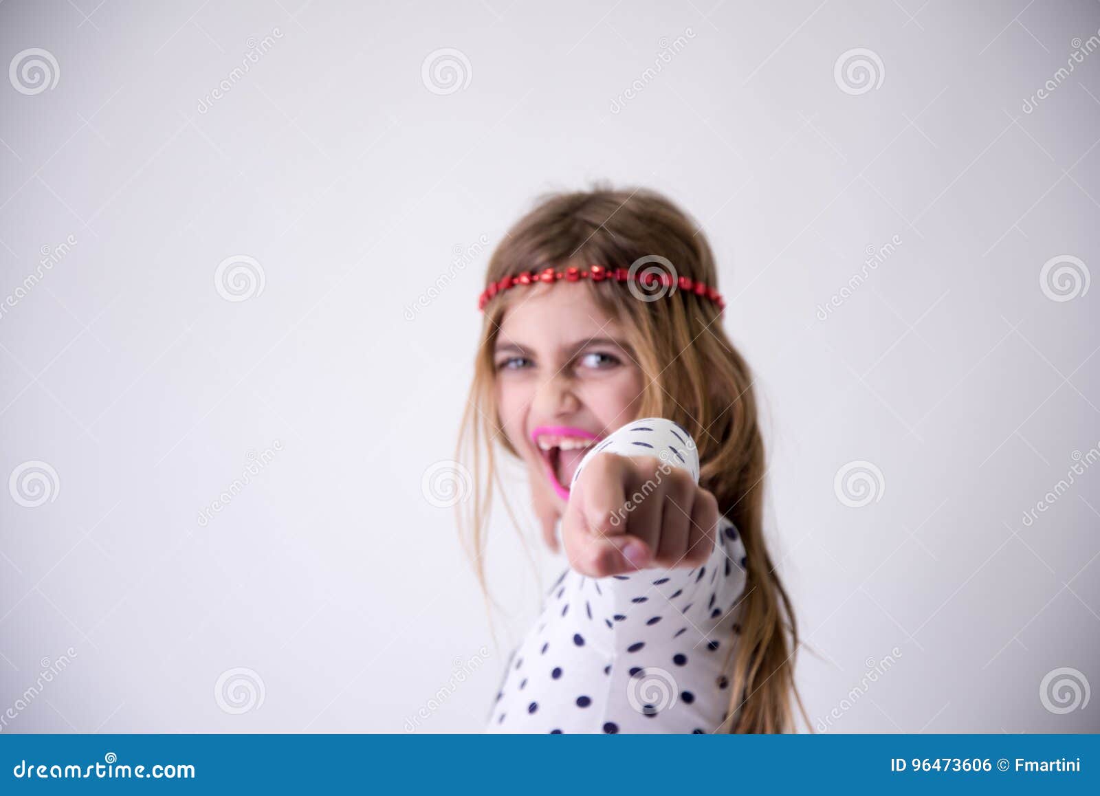Little Girl punching stock photo. Image of little, hair - 96473606