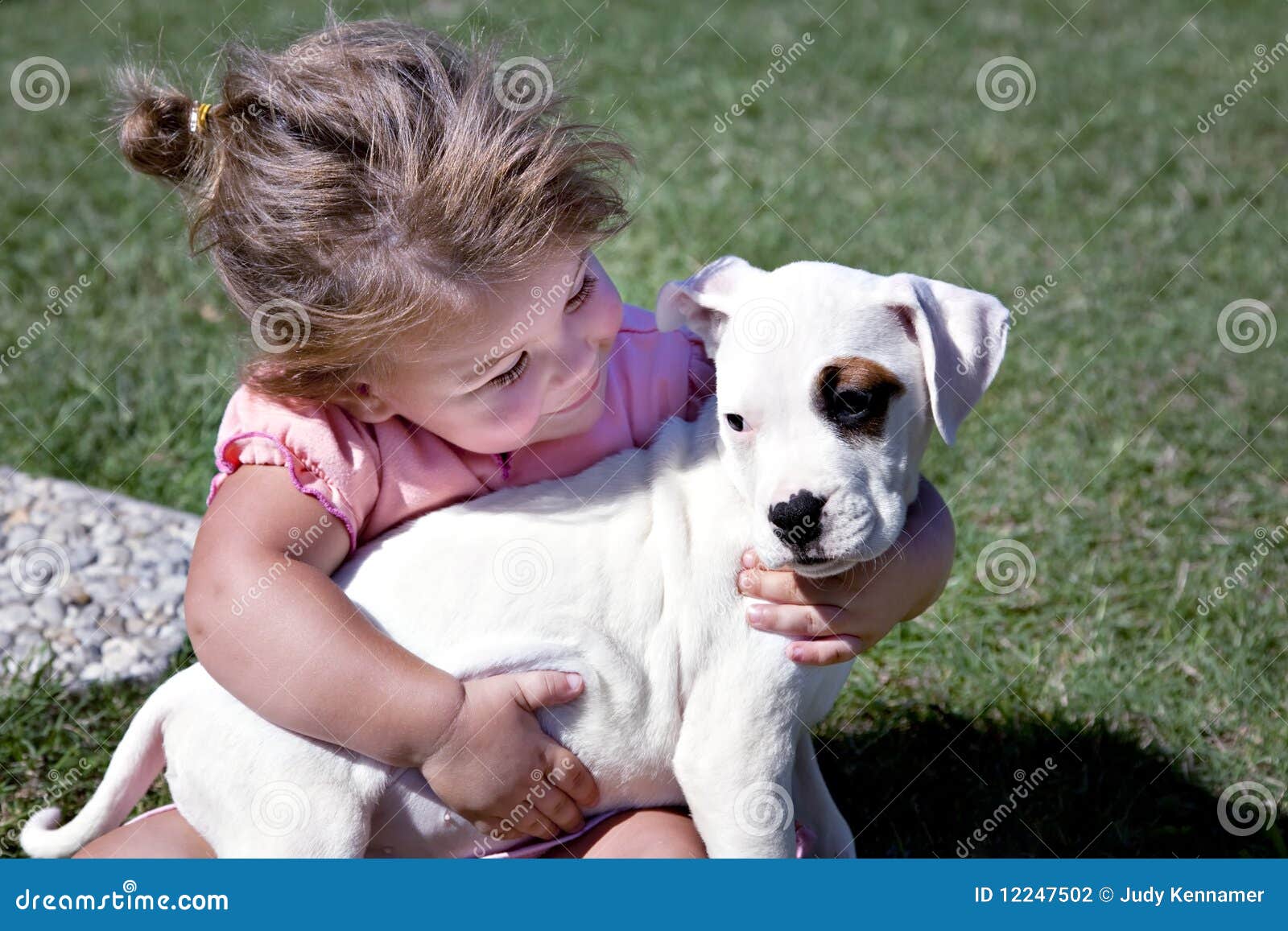 Little girl with puppy stock photo. Image of beautiful - 12247502