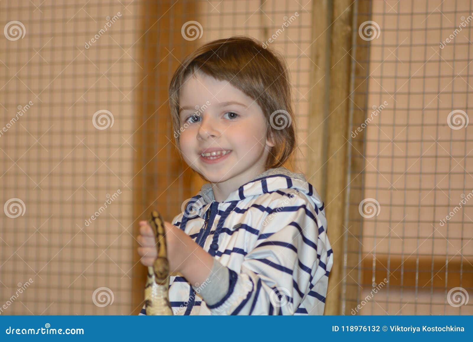 Little Girl with Python in Her Hands Stock Photo - Image of girl ...