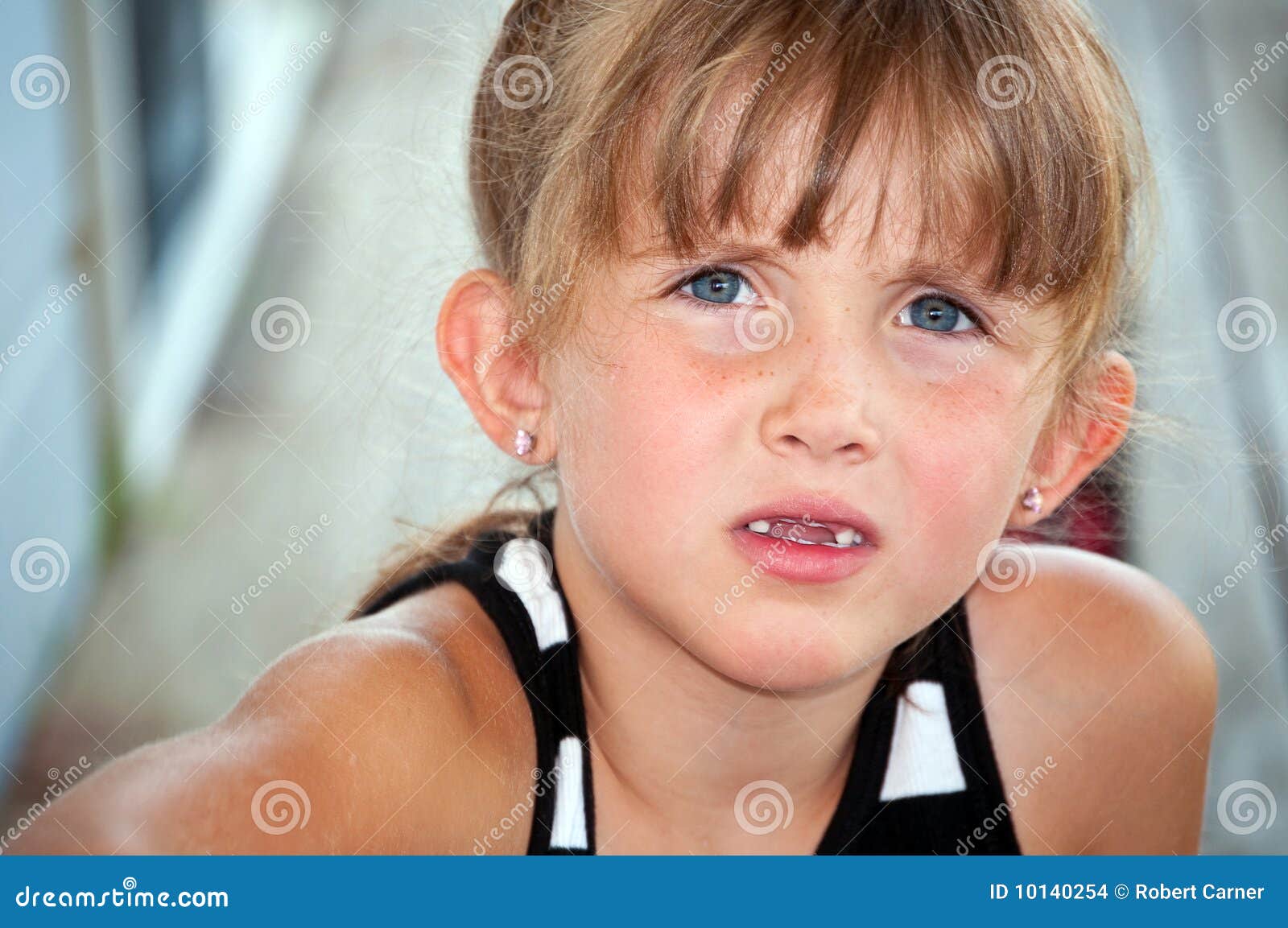 Little Girl with Questioning Look Stock Photo - Image of cute, pretty ...