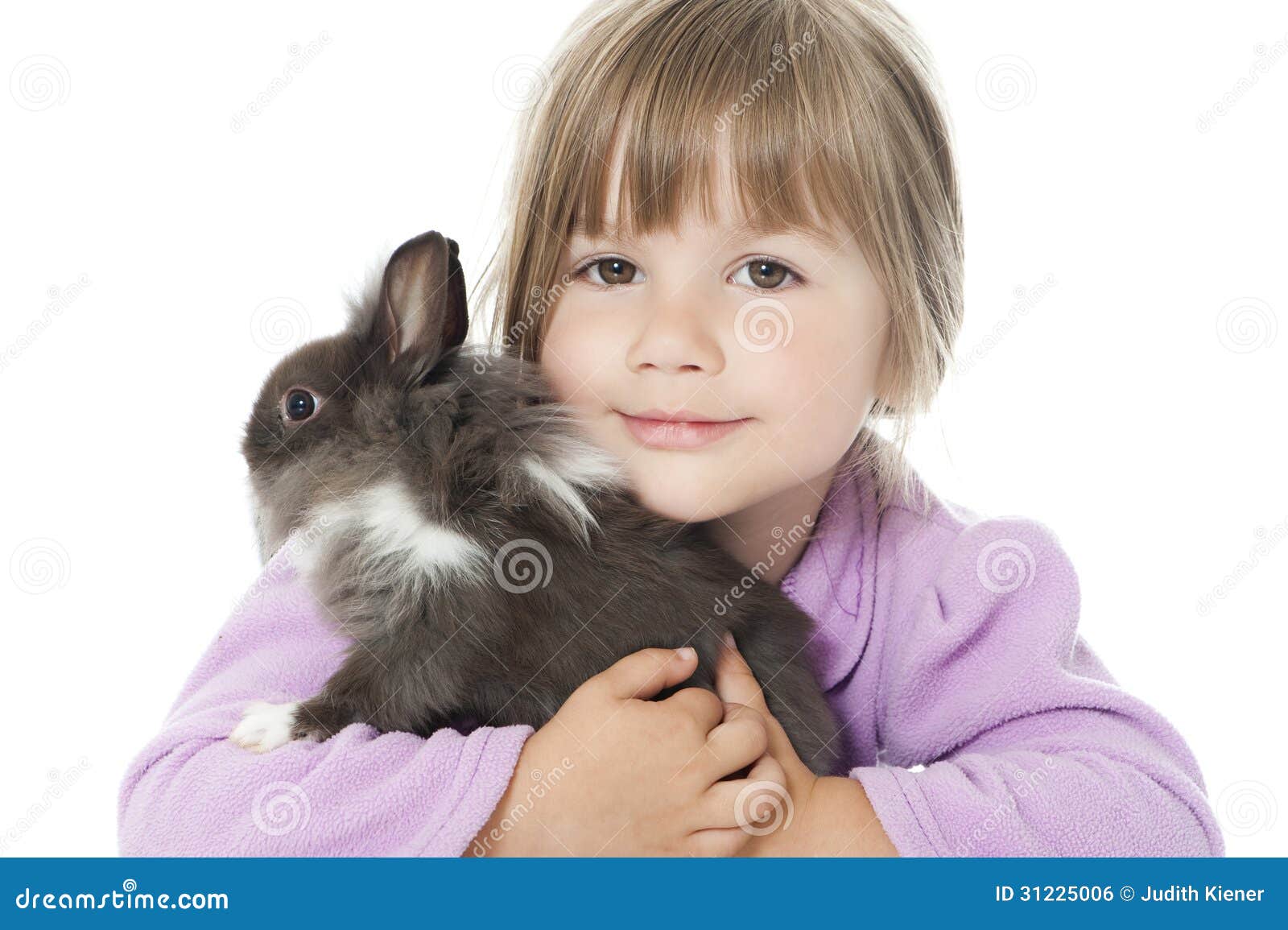 Little girl with rabbit stock photo. Image of rodent - 31225006