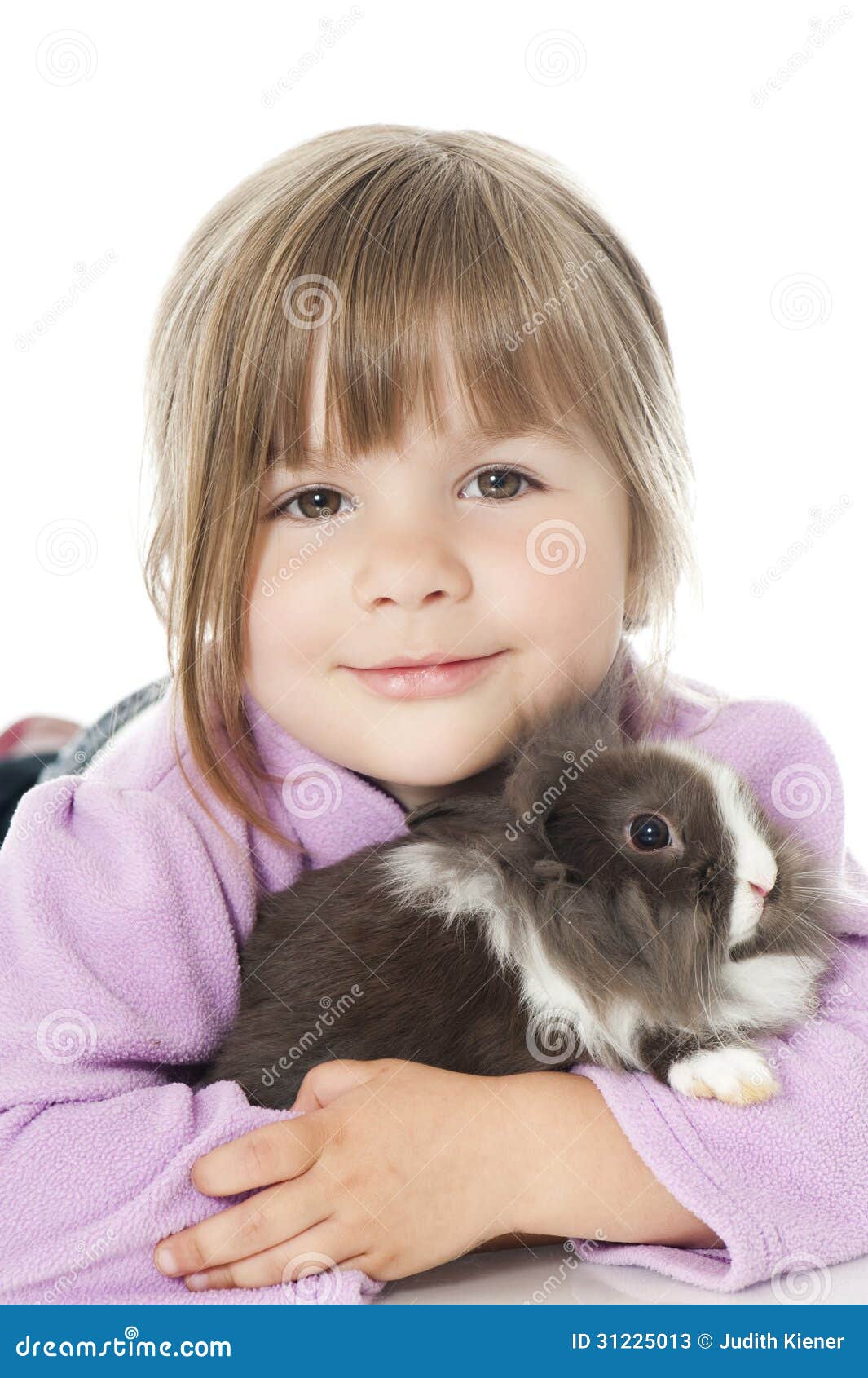 Little girl with rabbit stock image. Image of caucasian - 31225013