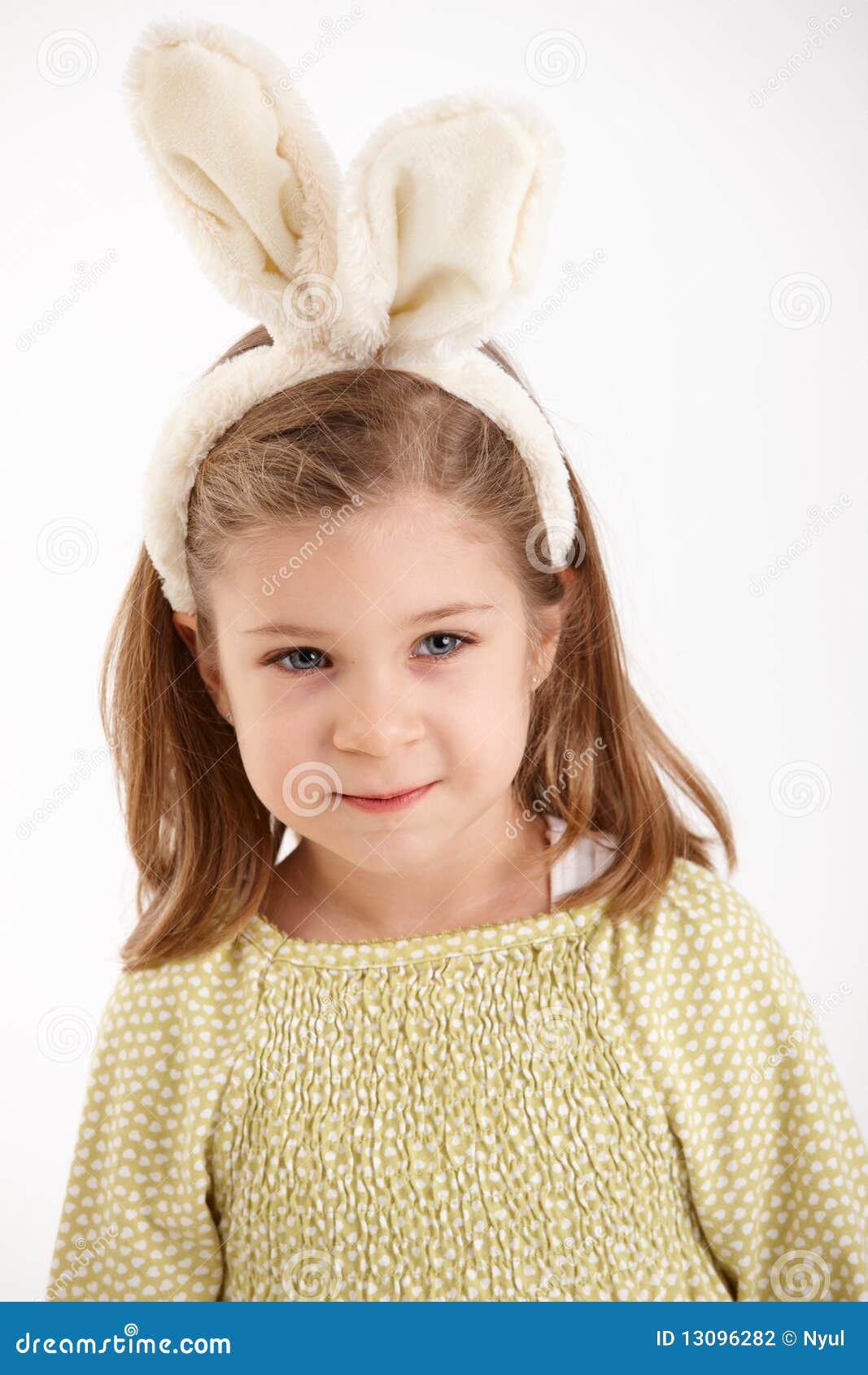 Little Girl with Rabbit Ears Stock Photo - Image of female, girl: 13096282