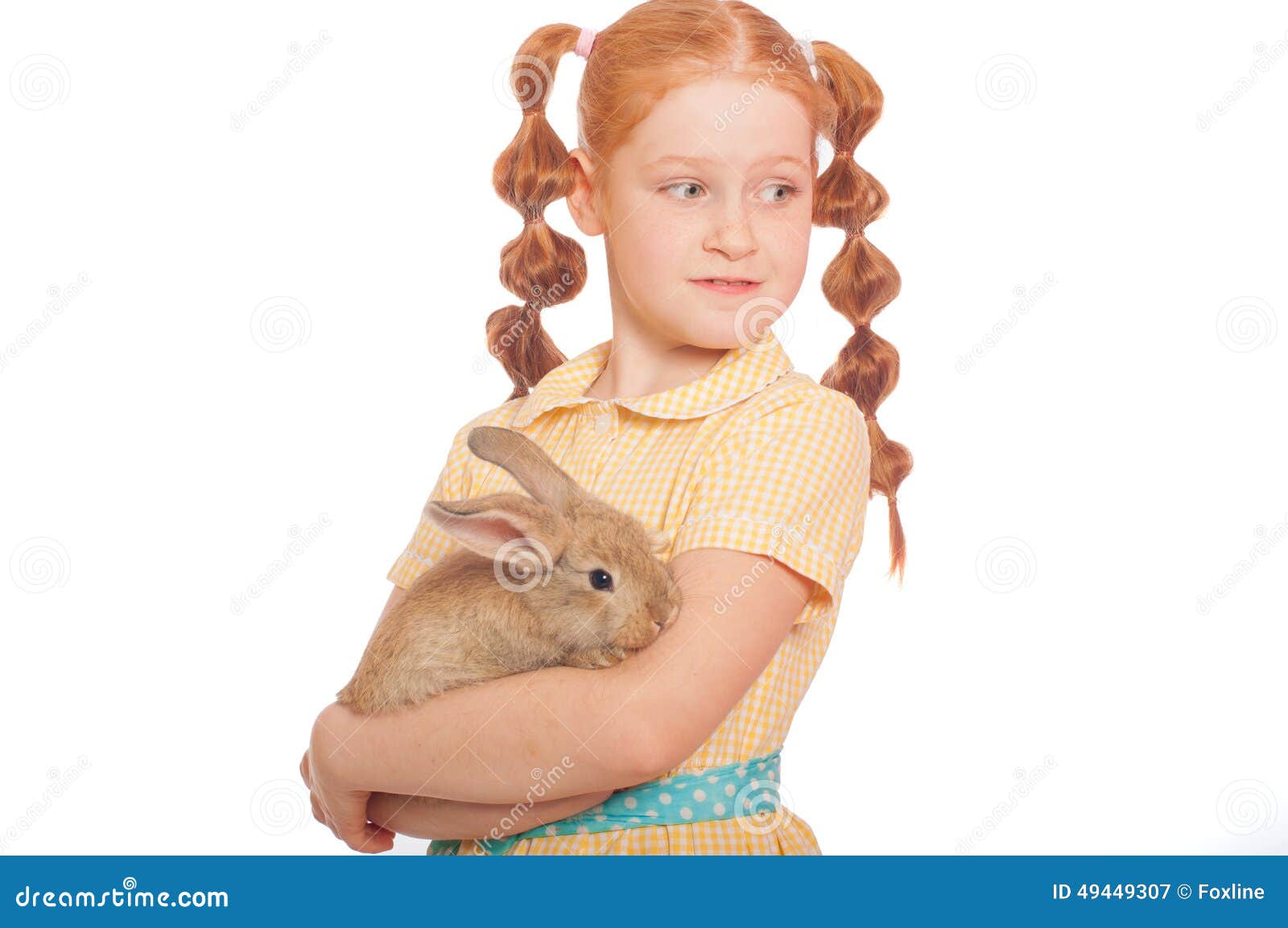 Little Girl with Rabbit in Hands Stock Image - Image of holiday, eggs ...