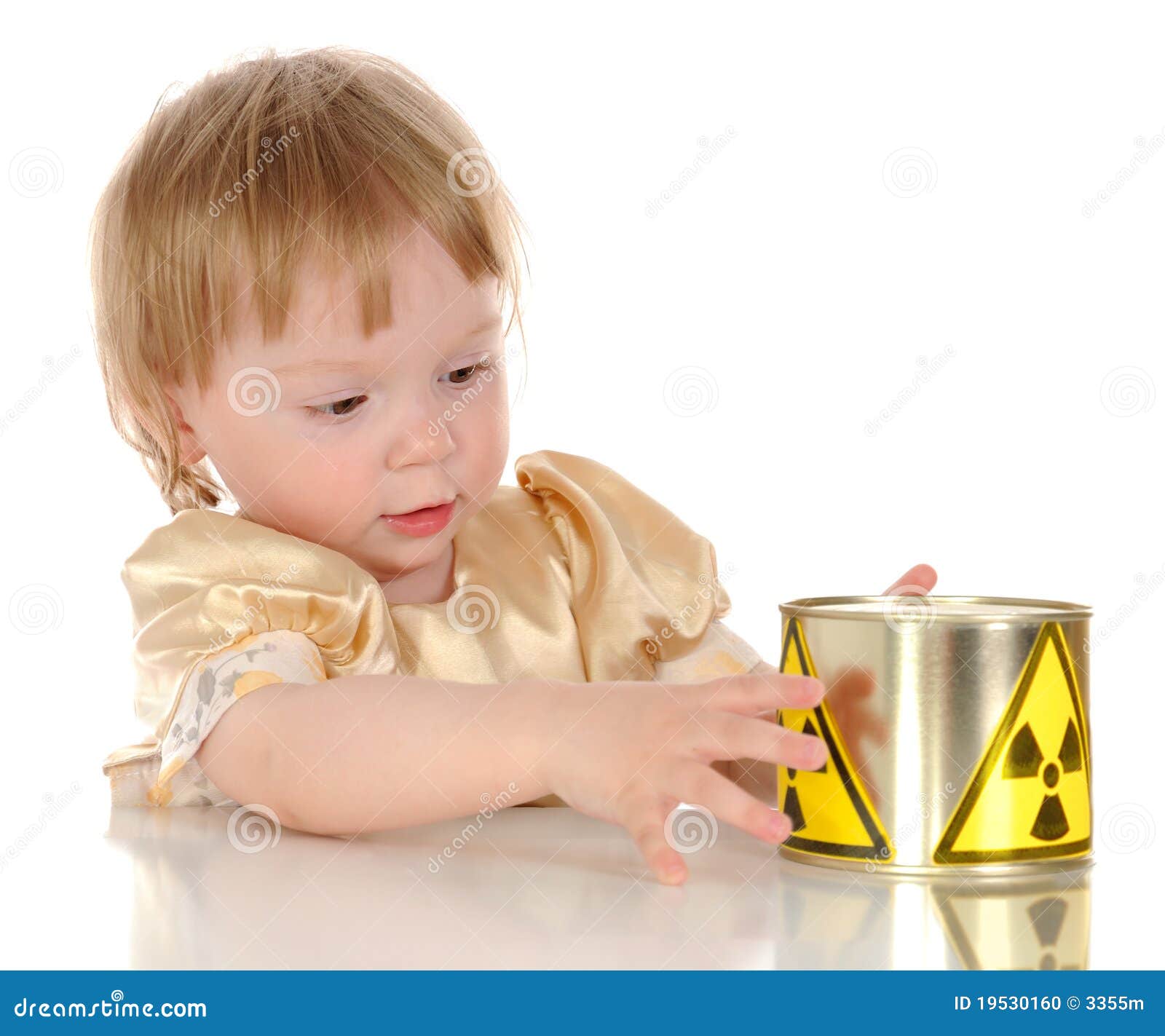 Little Girl and Radioactivity Stock Photo - Image of background ...