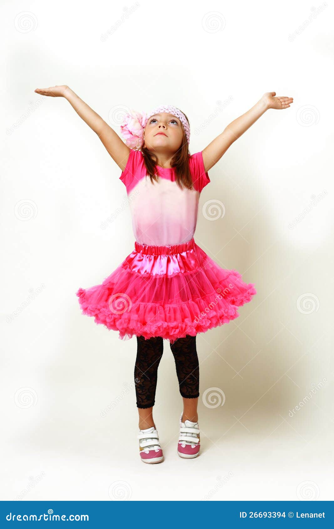 Little girl raising hands stock photo. Image of caucasian - 26693394