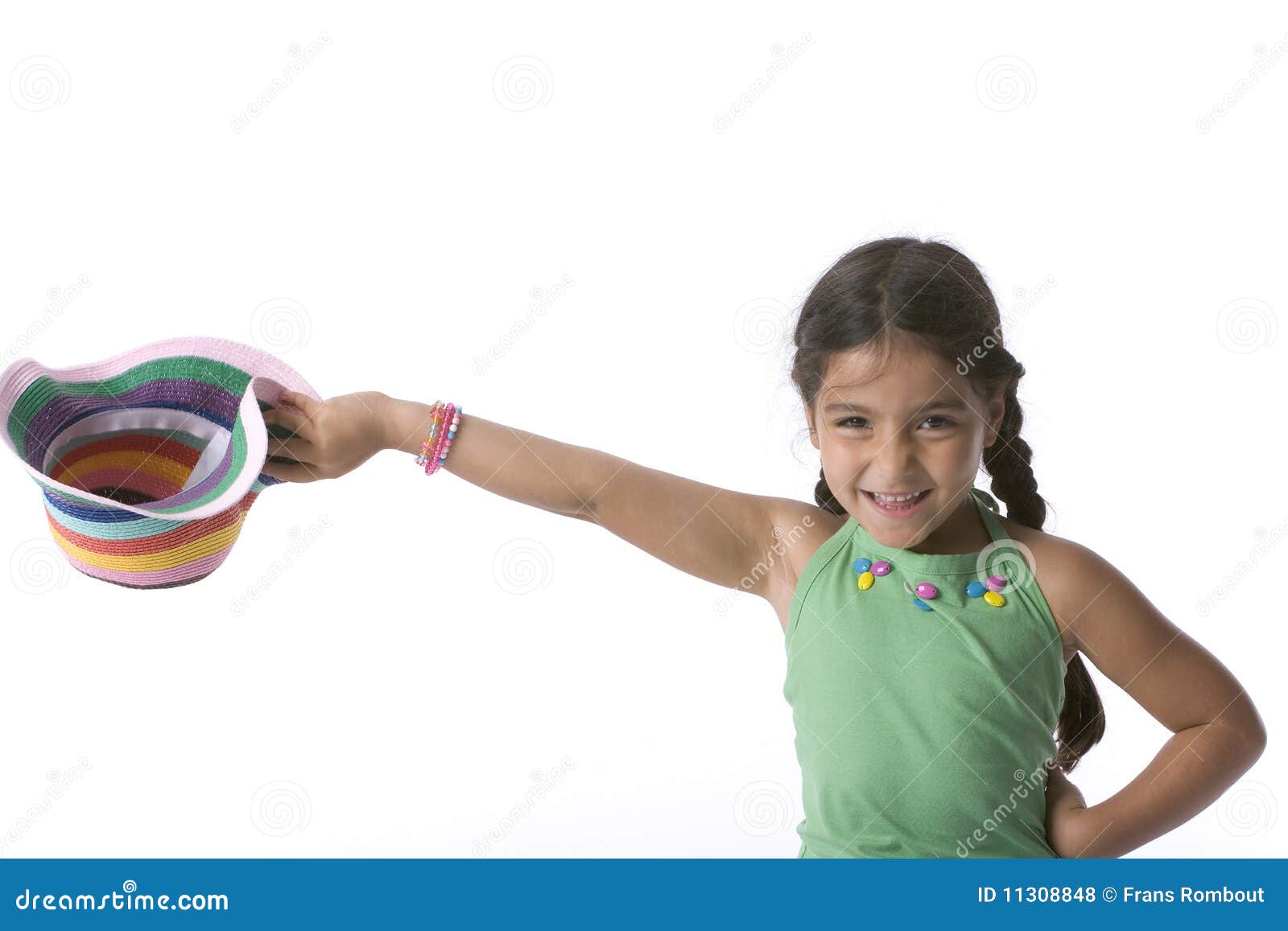 Little Girl Raising Her Colored Hat Stock Photos - Free & Royalty-Free ...