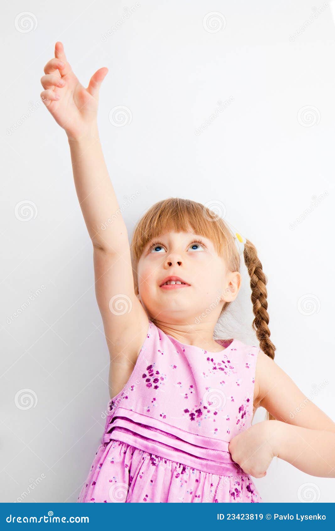 Little Girl Reaching for Something with His Hands. Stock Image - Image ...