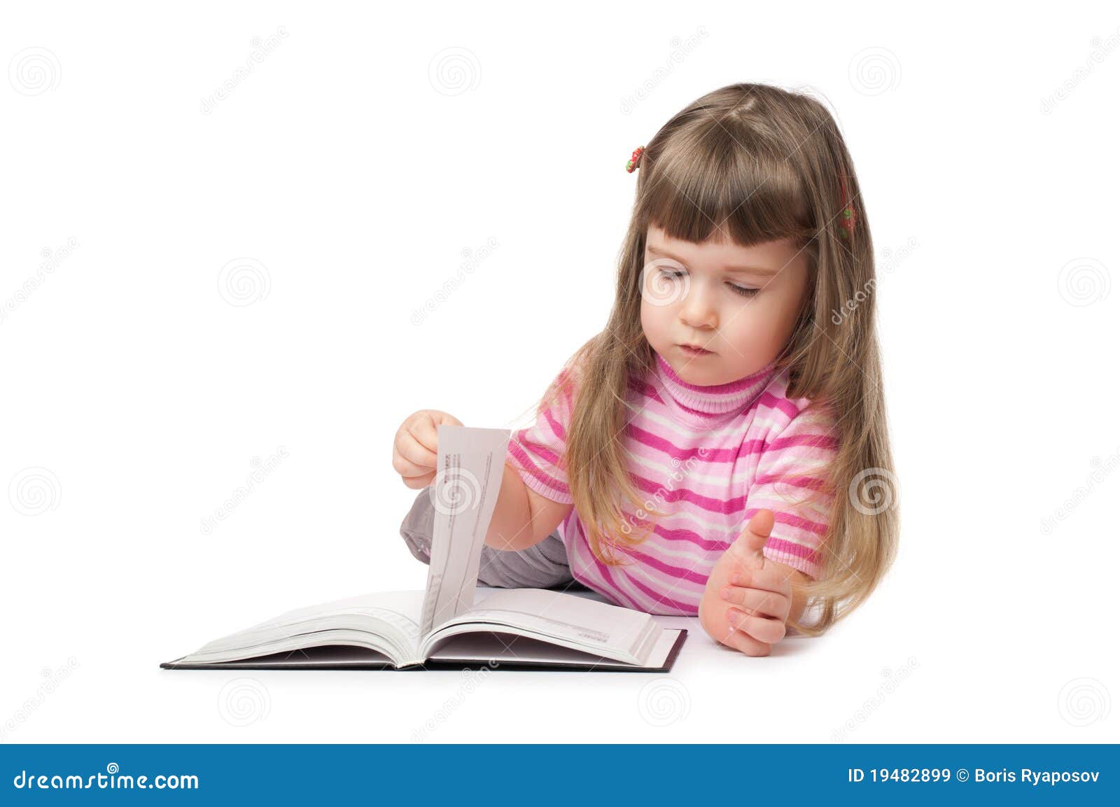 Little girl read book stock image. Image of innocence - 19482899