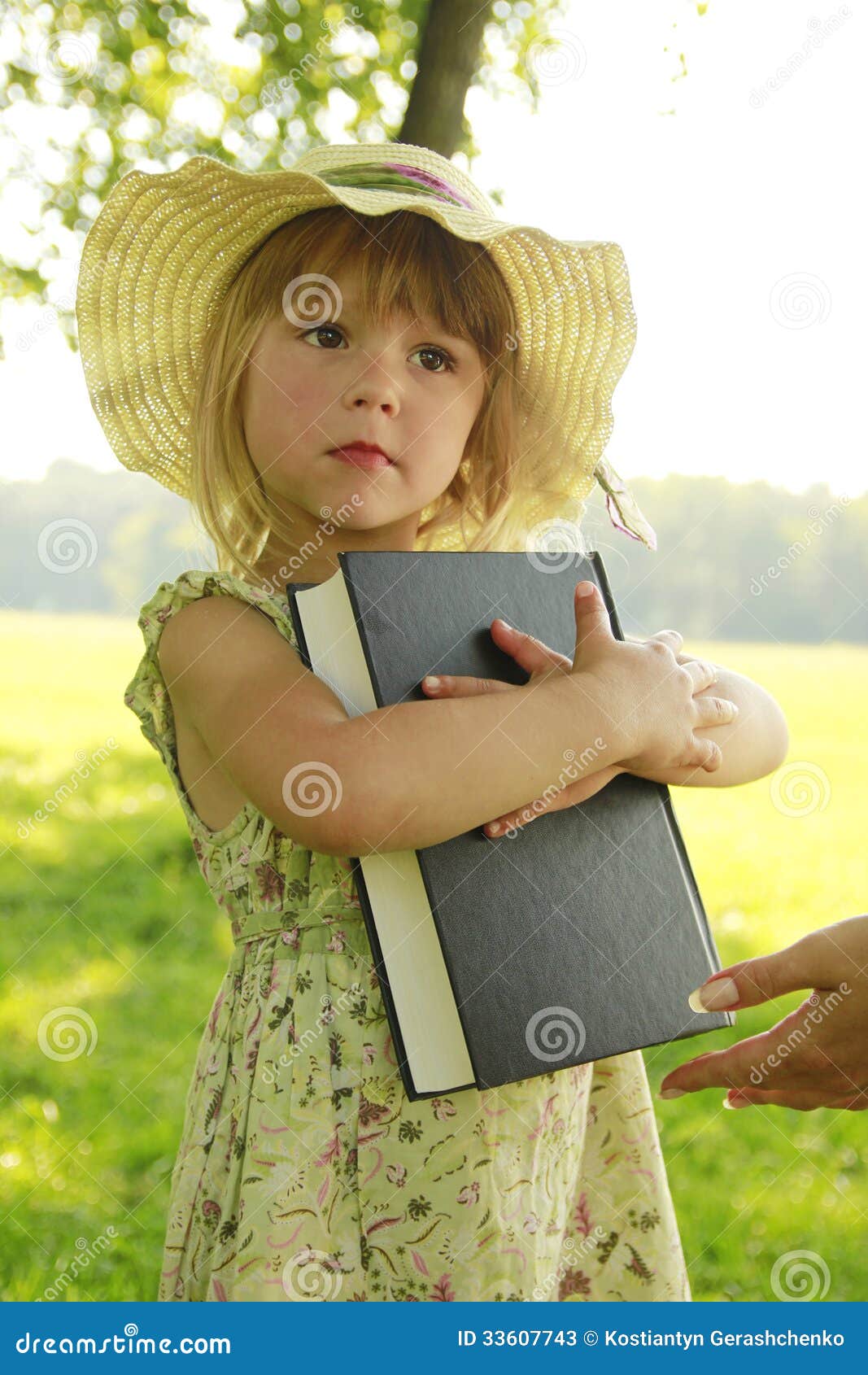 Little Girl Reading the Bible in Nature Stock Image - Image of little ...