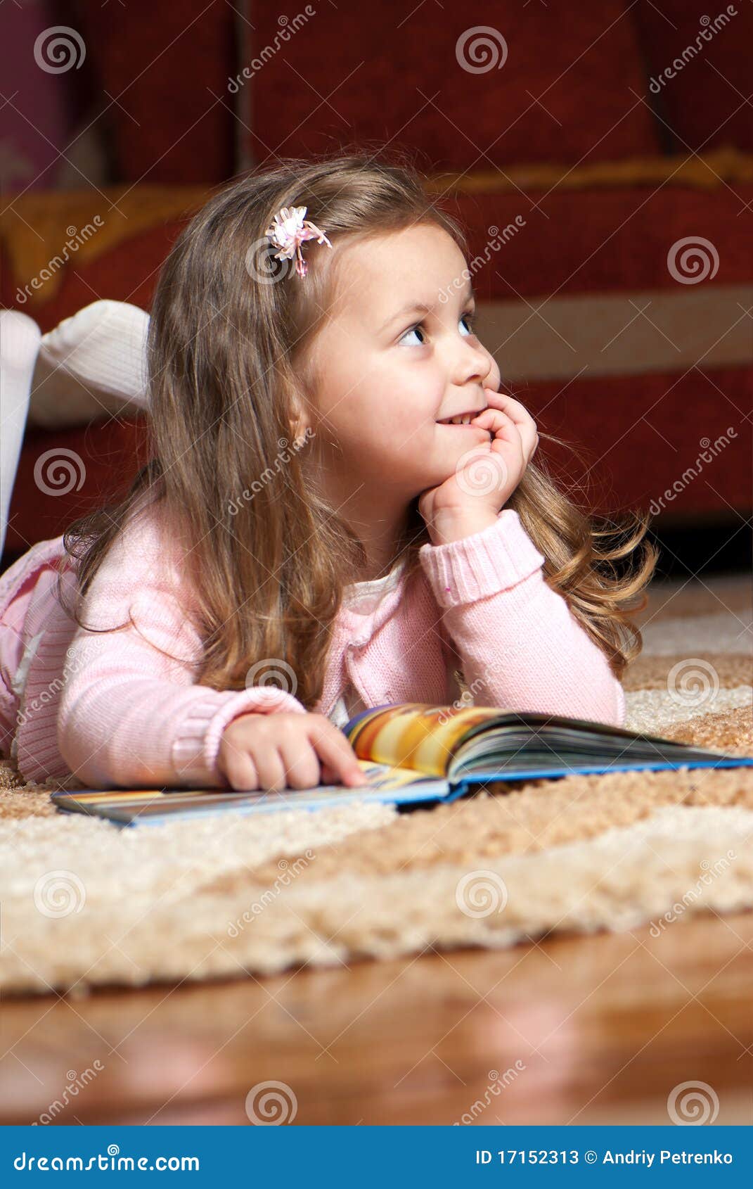 Little girl reading book stock image. Image of beautiful - 17152313