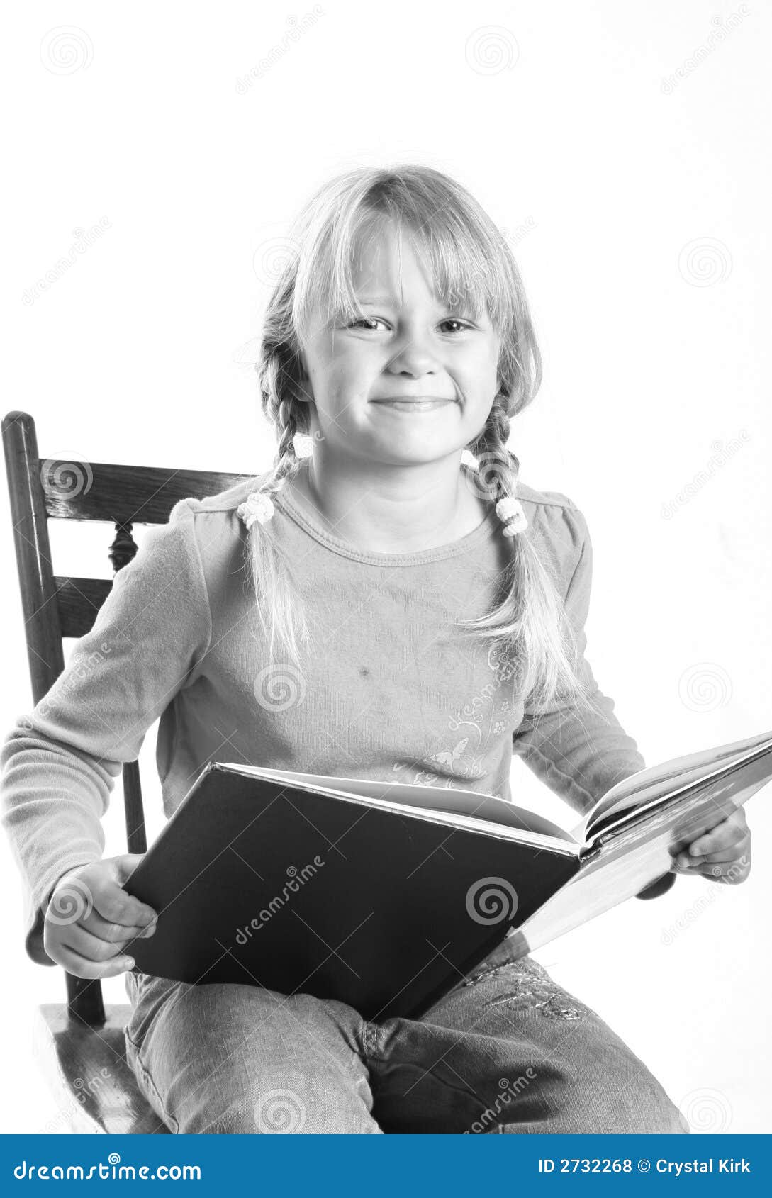 Little girl reading book stock photo. Image of happy, caucasian - 2732268