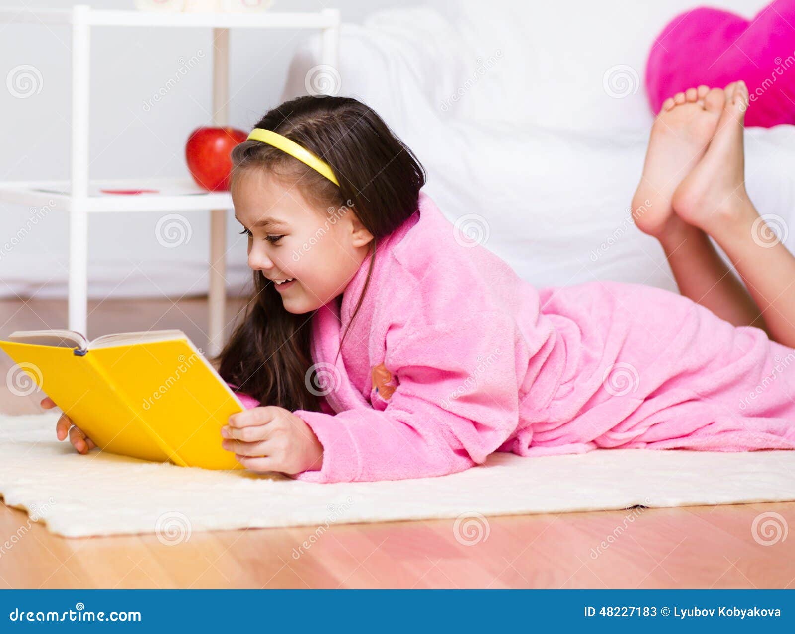 Little Girl is Reading a Book Stock Image - Image of color, reading ...