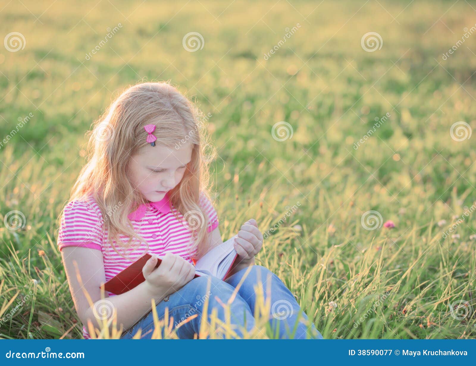 Little girl reading book stock image. Image of learning - 38590077