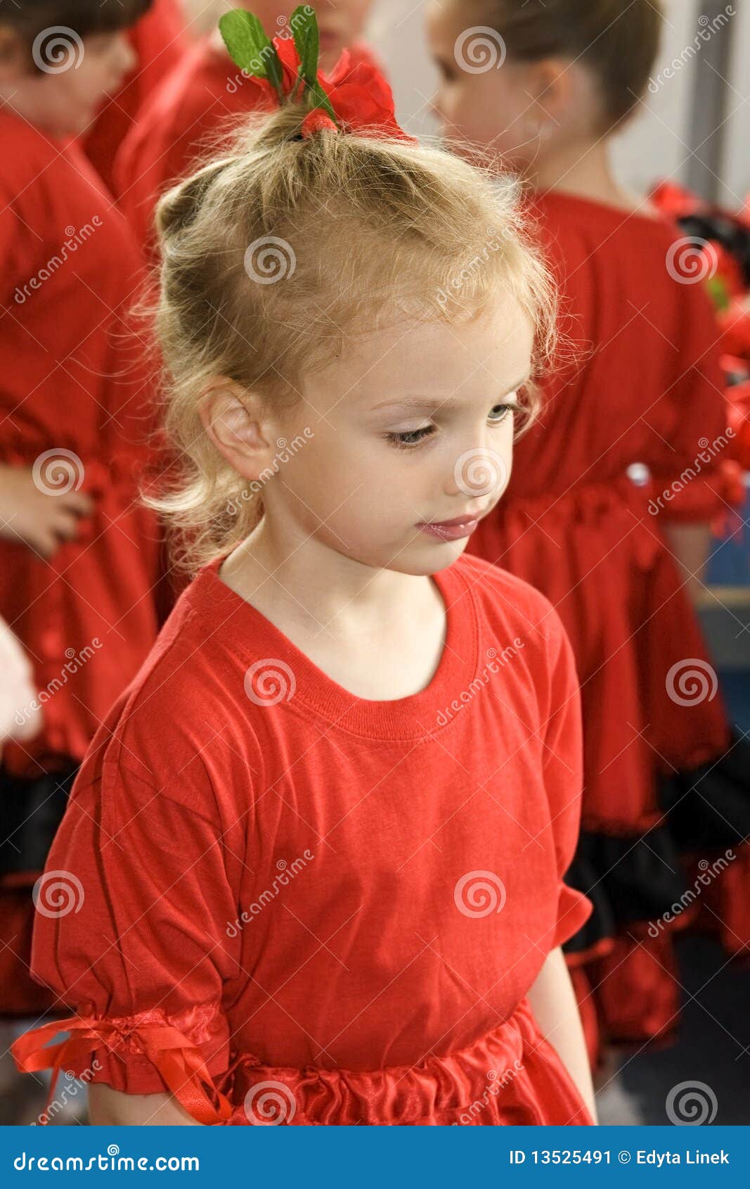 Little girl in red stock image. Image of sweet, beautiful - 13525491