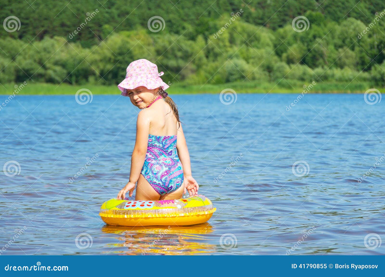 Little girl at river stock image. Image of cute, healthy - 41790855