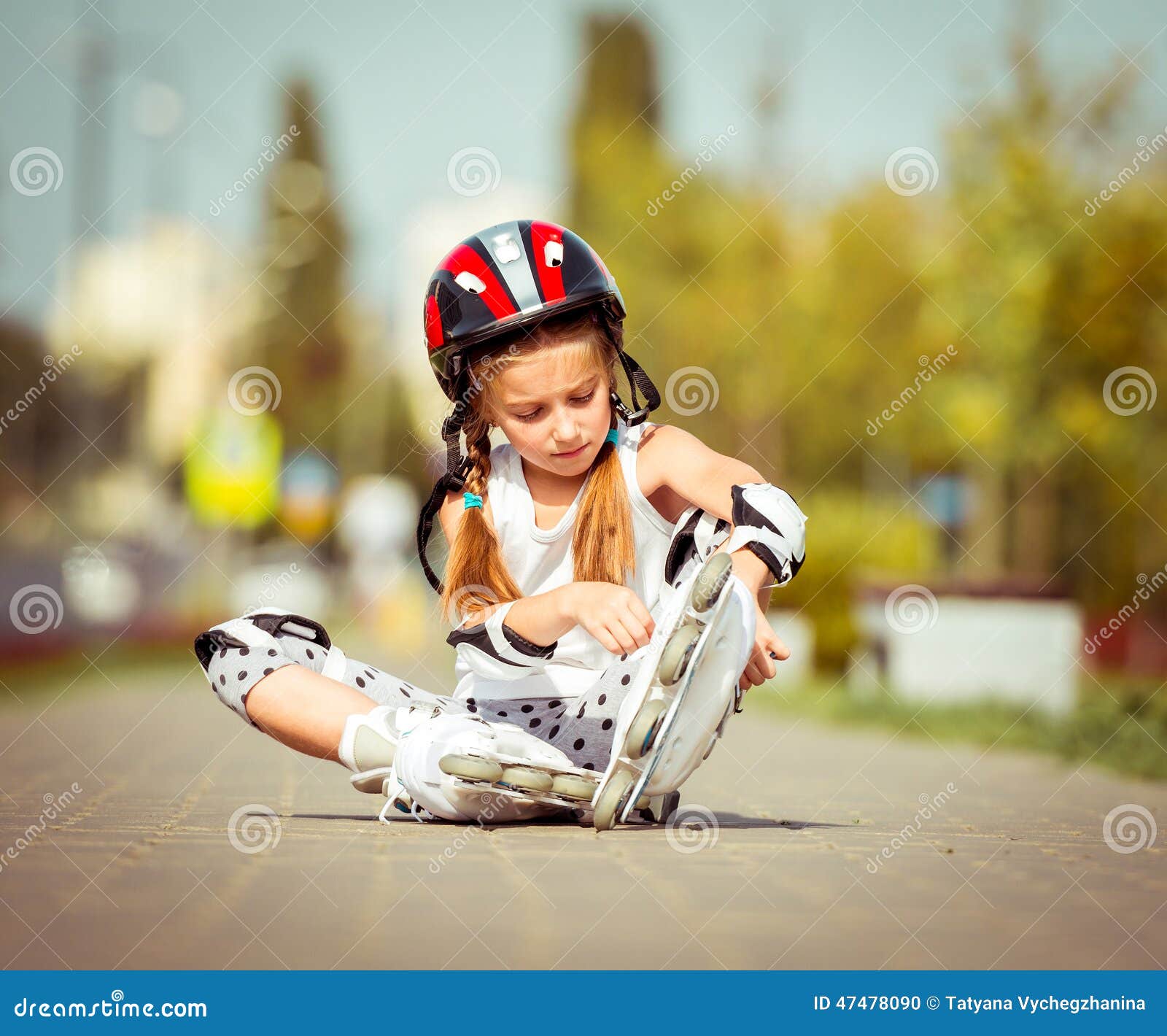 Little girl rollerblading stock photo. Image of ride - 47478090