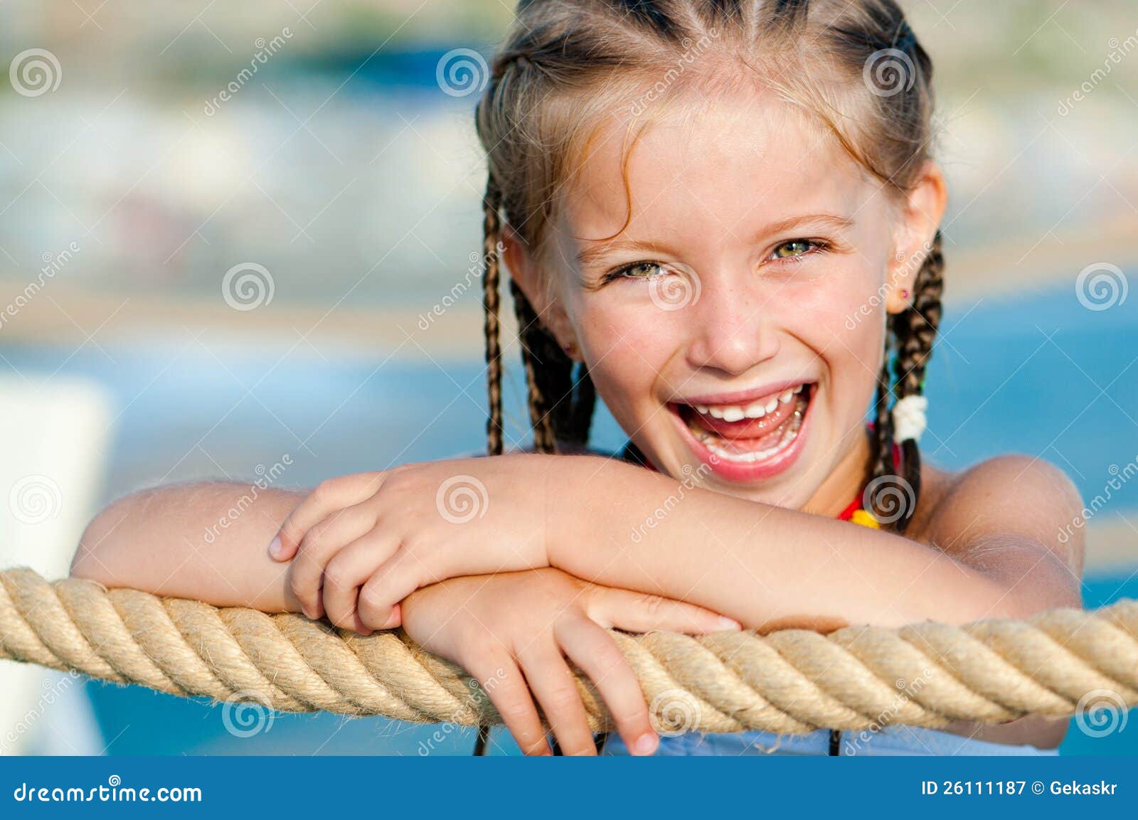 Little girl with a rope stock image. Image of head, childhood - 26111187