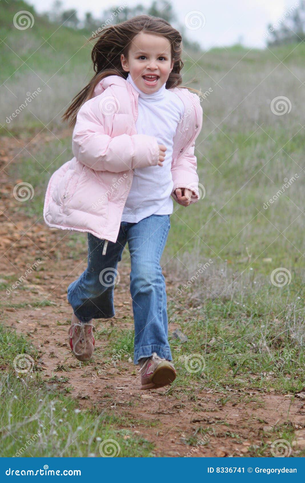 Little girl running stock image. Image of happy, children - 8336741