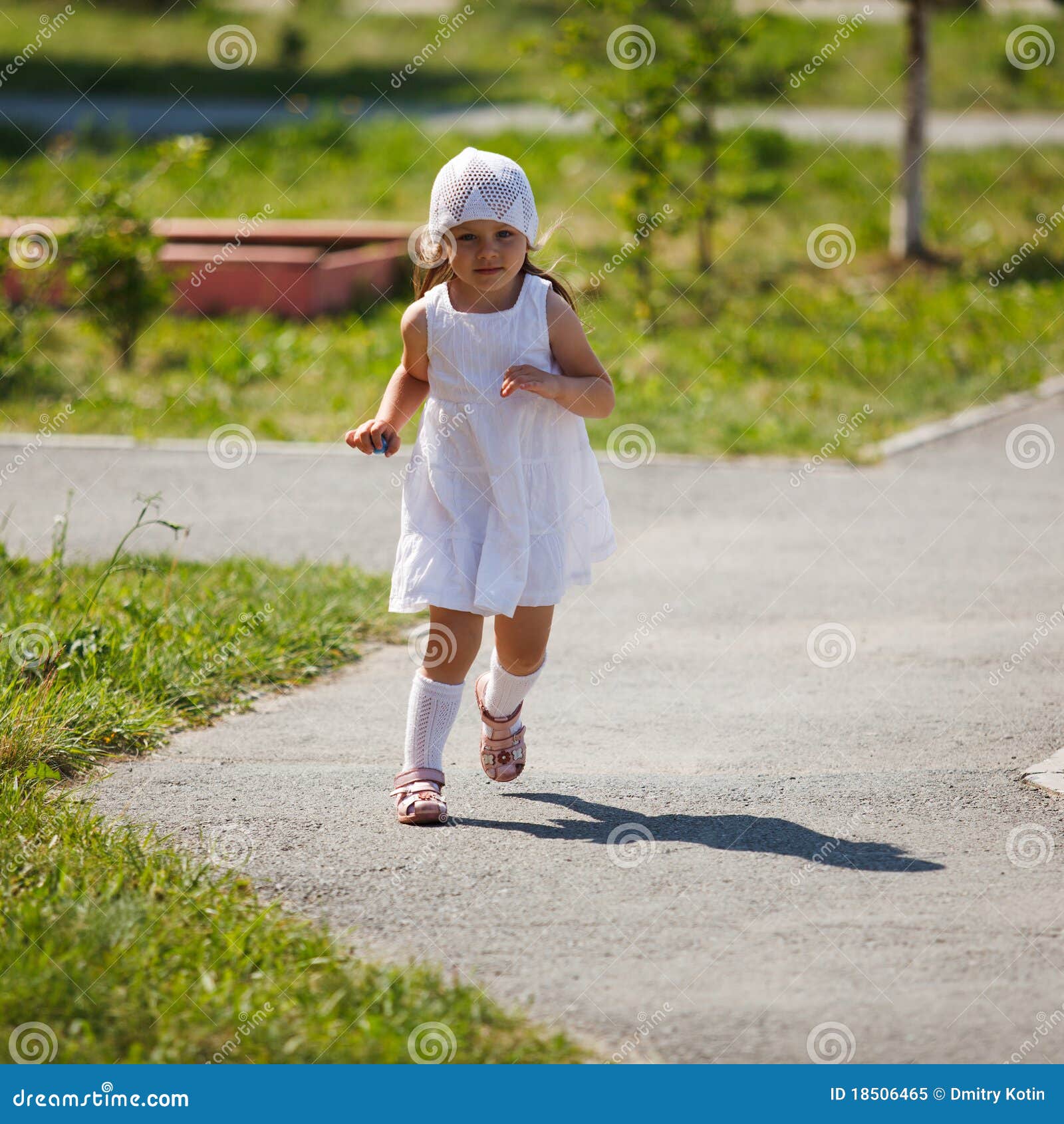 Little girl runs stock image. Image of childhood, merry - 18506465