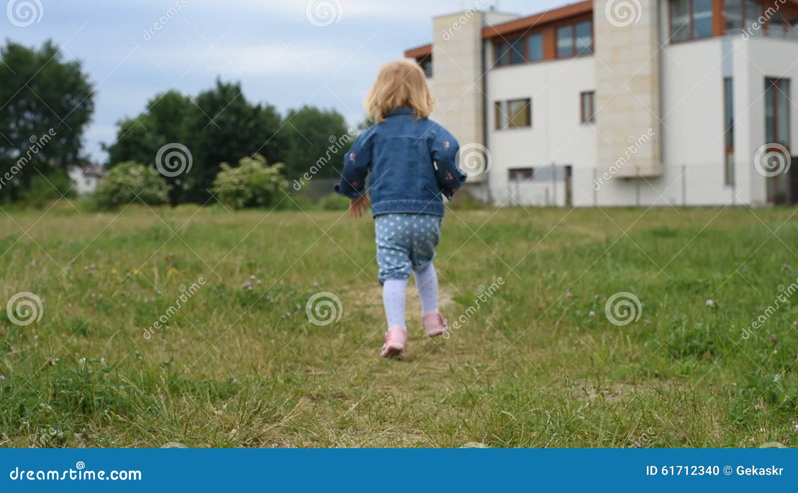 Little girl runs away stock footage. Video of child, spring - 61712340