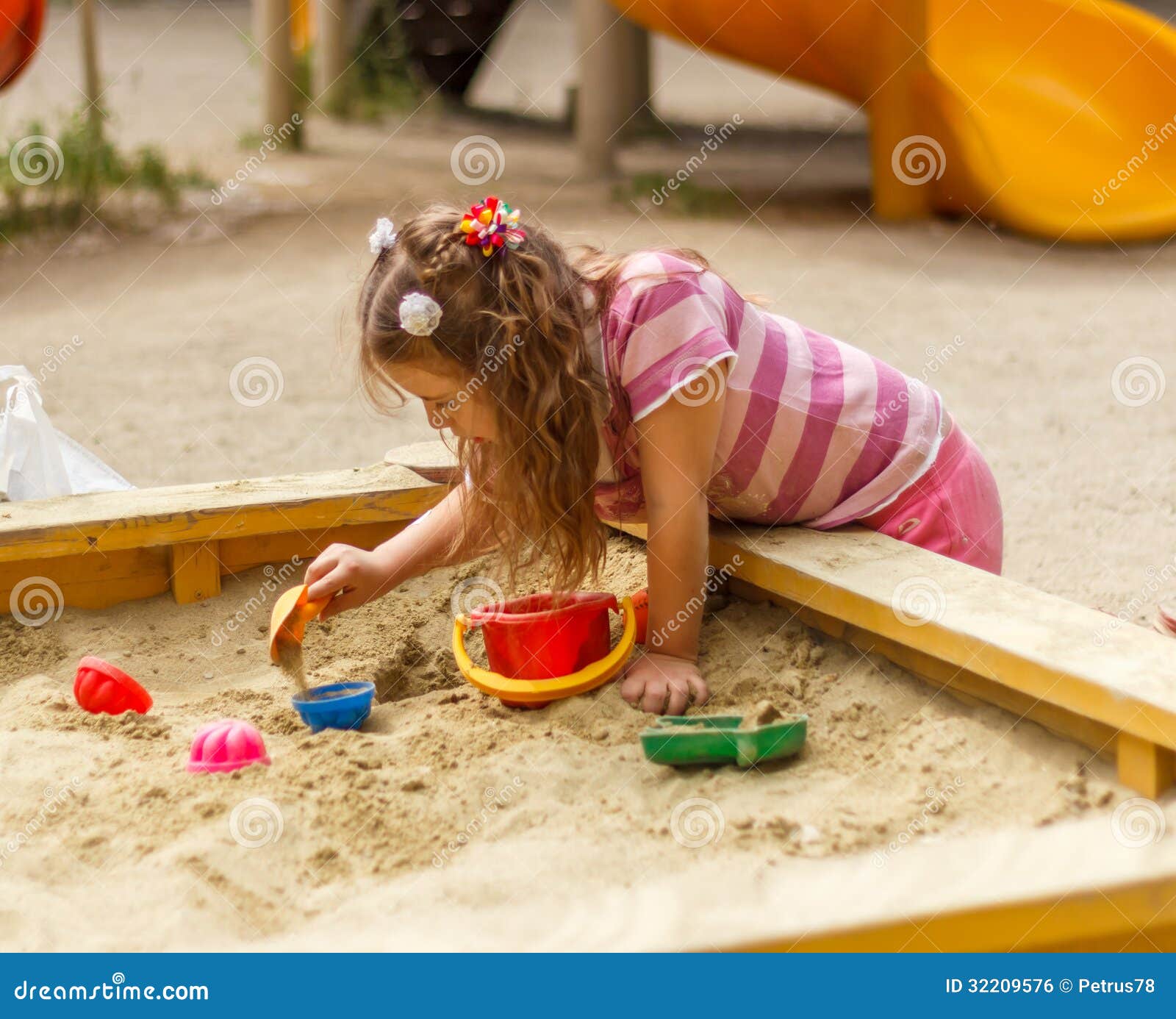 Little girl in sandbox stock photo. Image of babies, life - 32209576