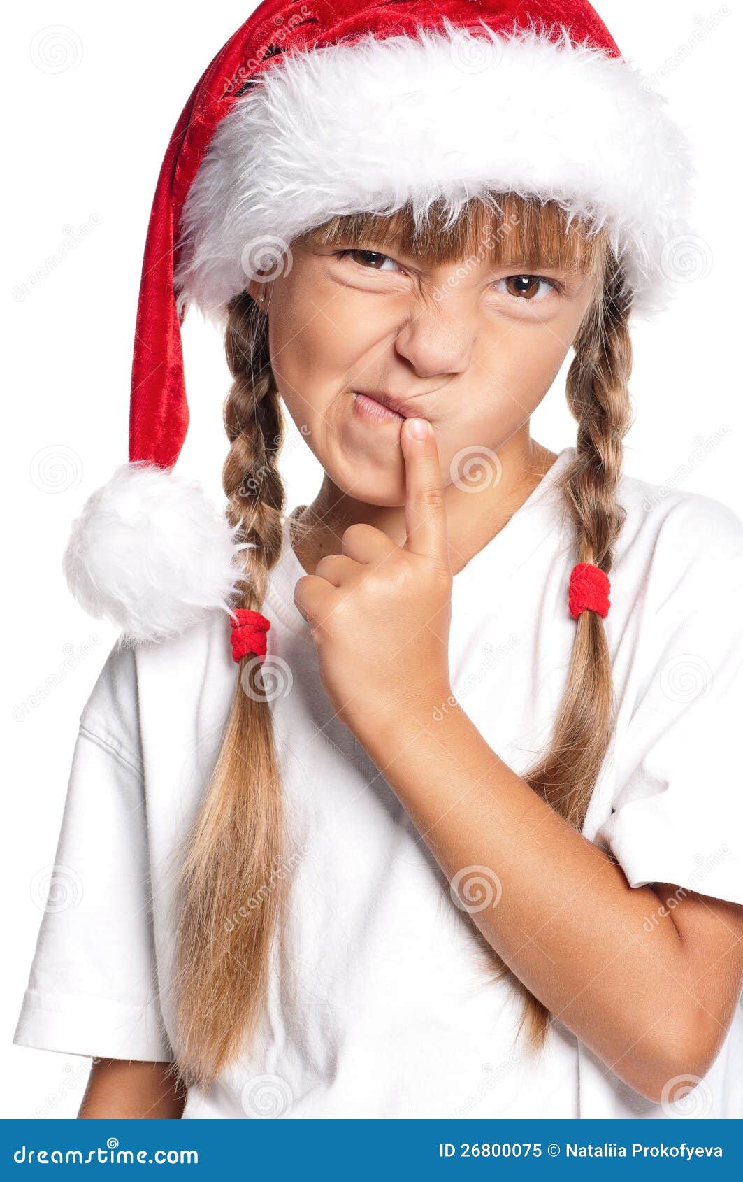 Little girl in Santa hat stock image. Image of caucasian - 26800075
