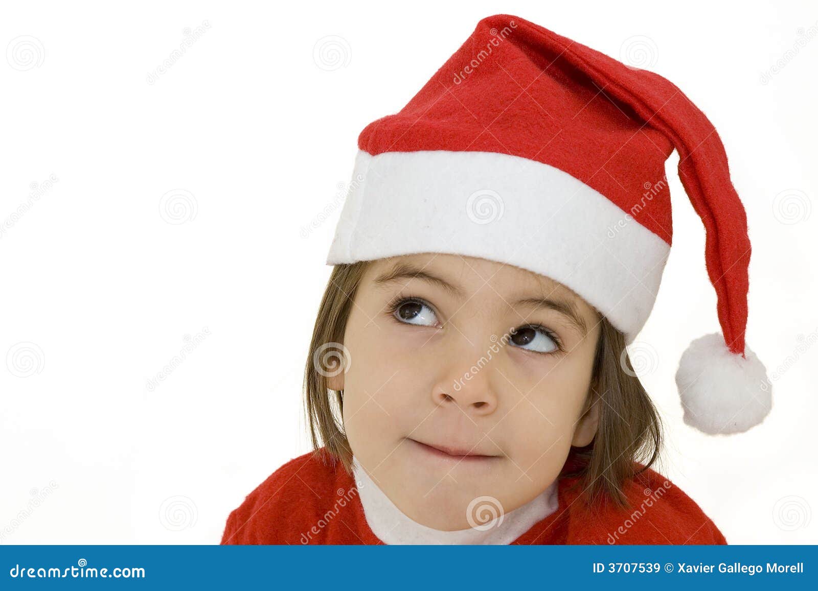 Little girl with santa hat stock image. Image of smile - 3707539