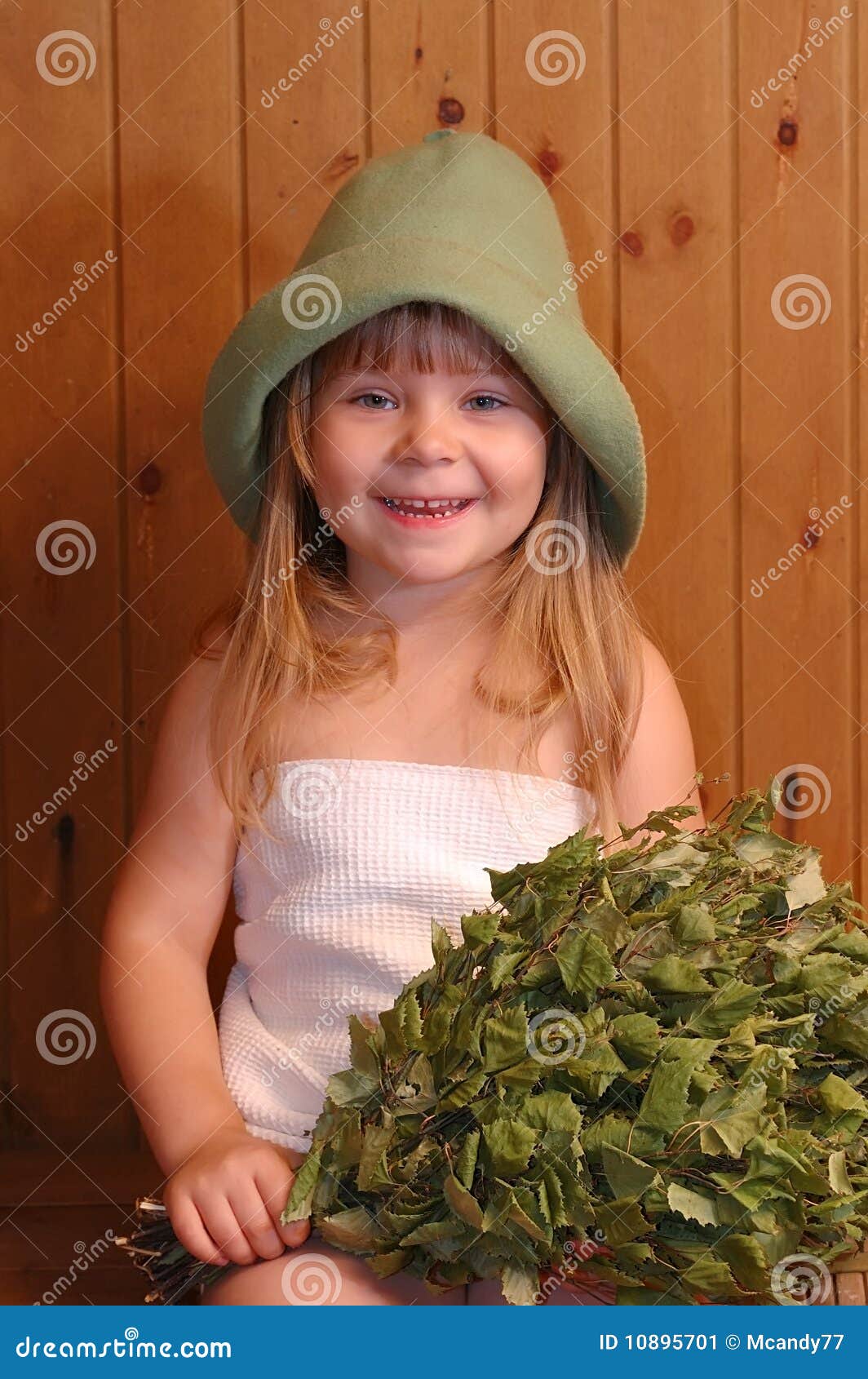 The little girl in a sauna stock image. Image of child - 10895701