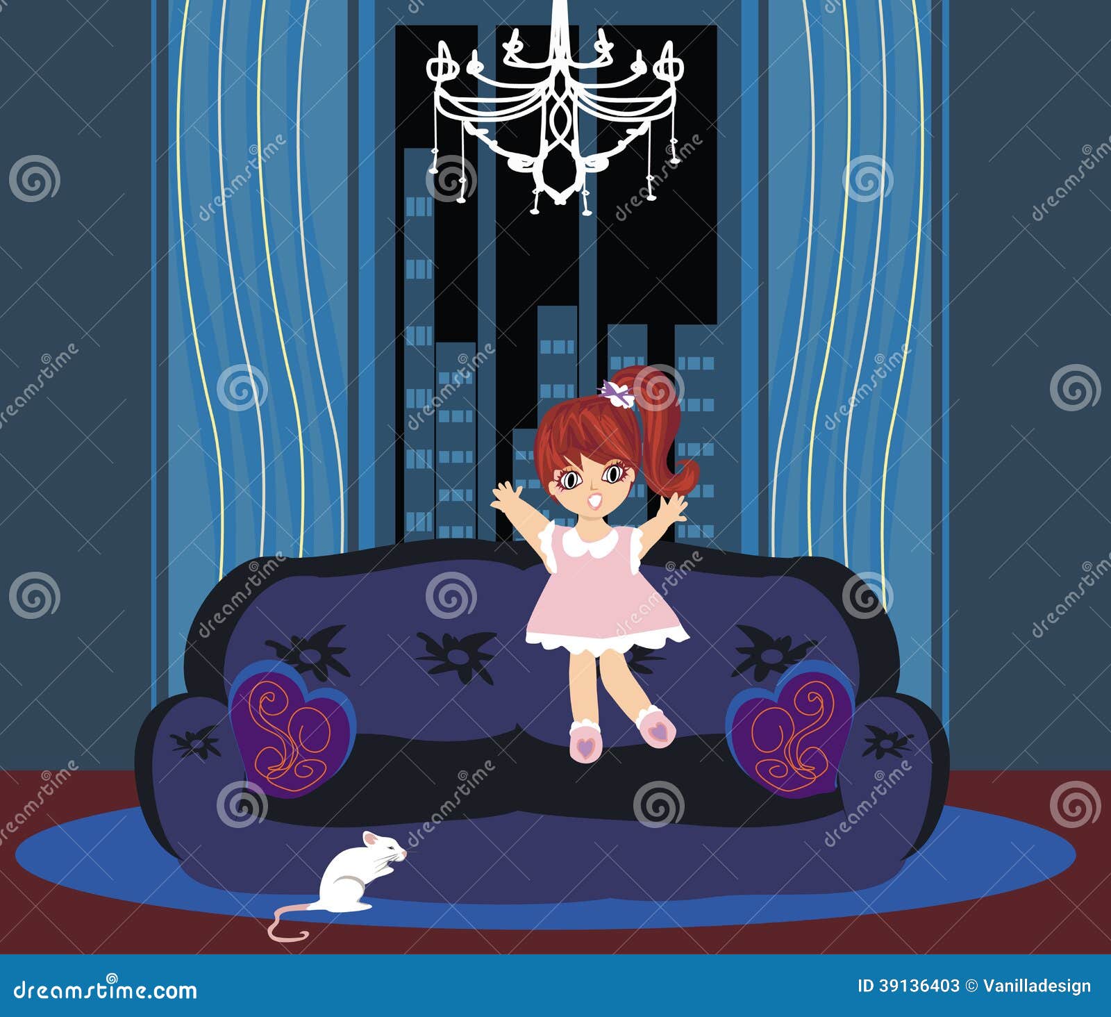 Little Girl Scared Mouse Stock Illustrations – 14 Little Girl Scared ...