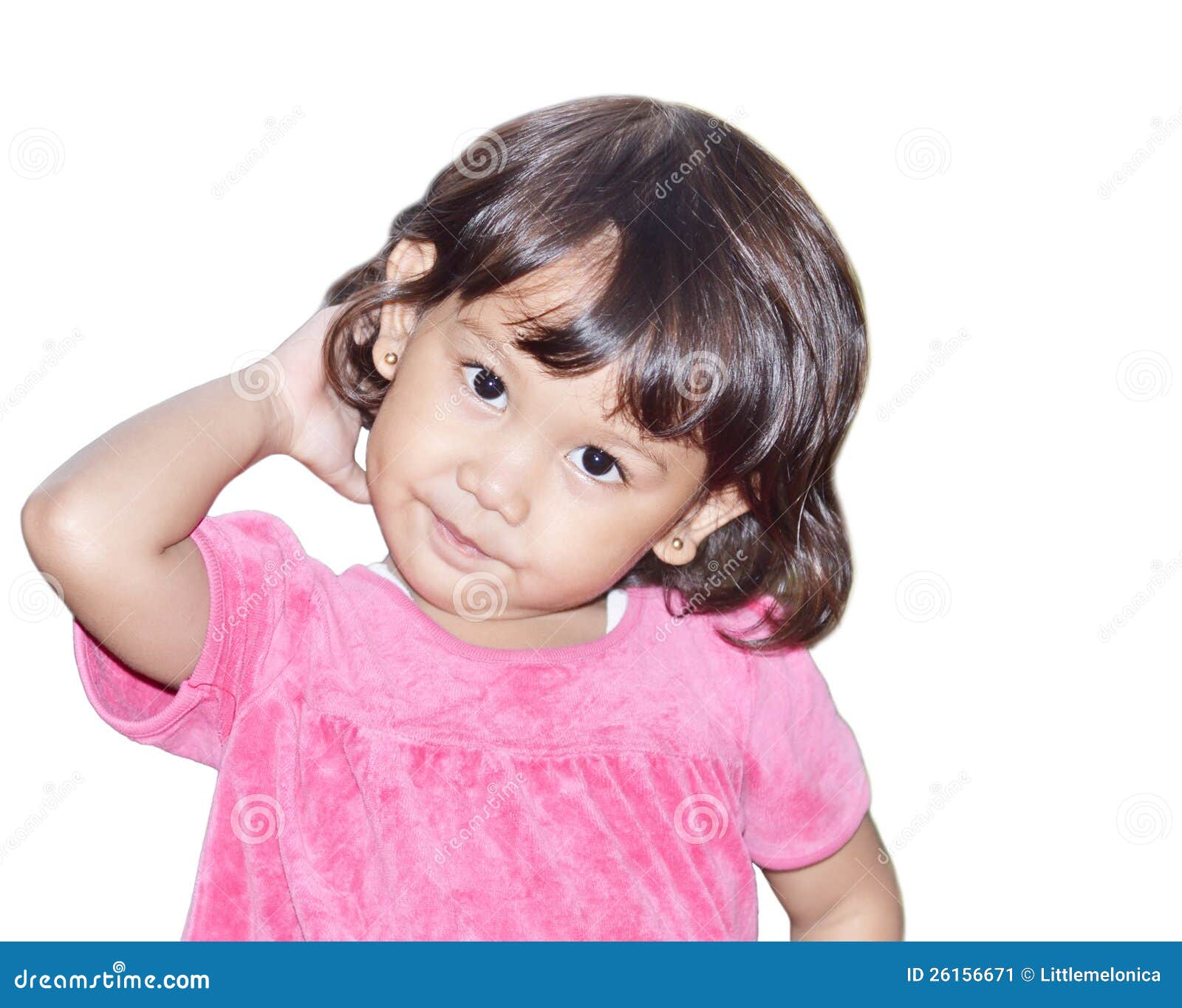 Little girl scratching stock image. Image of pose, children - 26156671