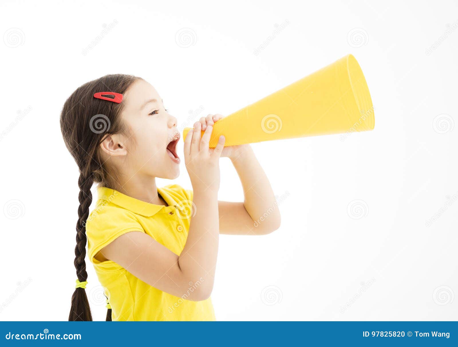 Little Girl Shouting By Megaphone Stock Photography | CartoonDealer.com ...