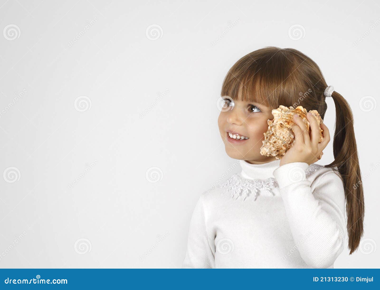 Little Girl Simulate Phone Calling Stock Photo - Image of girl ...