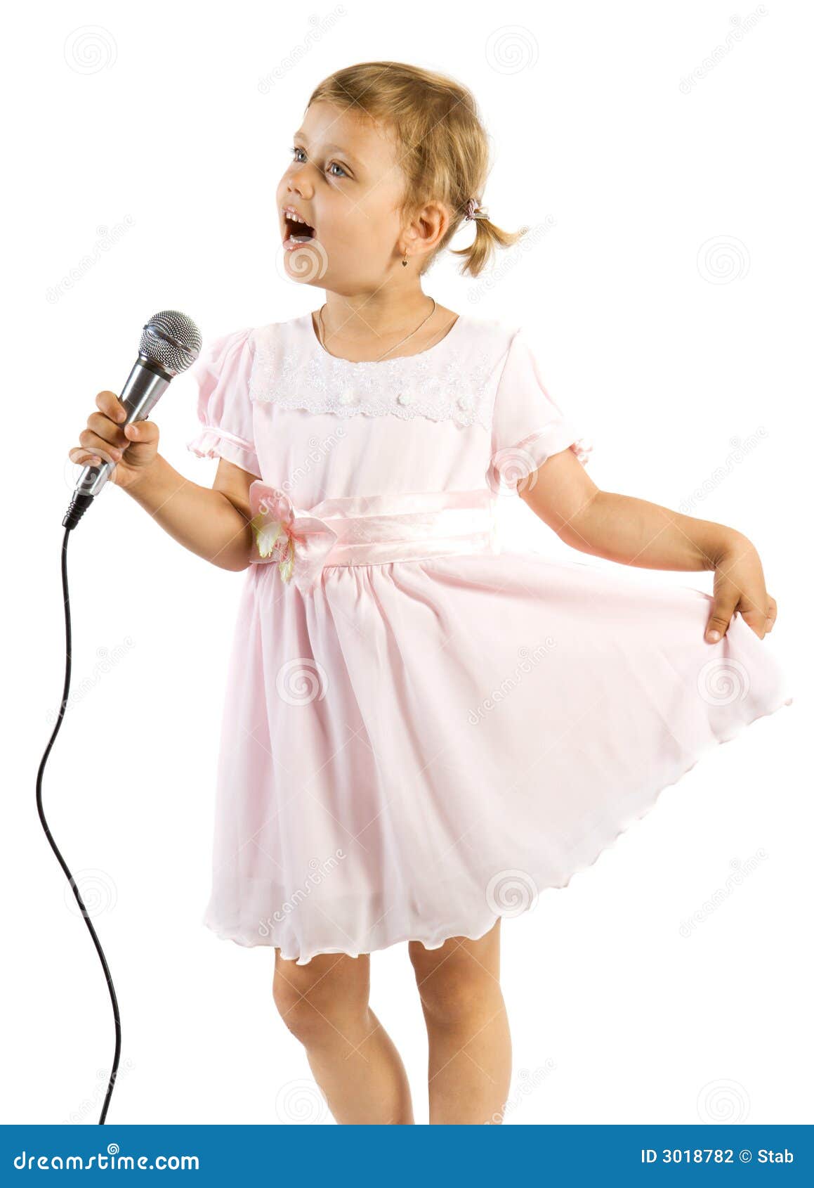 Little girl singing. stock photo. Image of cheerful, concert - 3018782