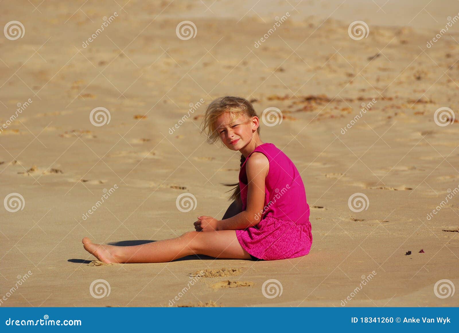 Little Girl Sitting in Sand Stock Photo - Image of desert, child: 18341260