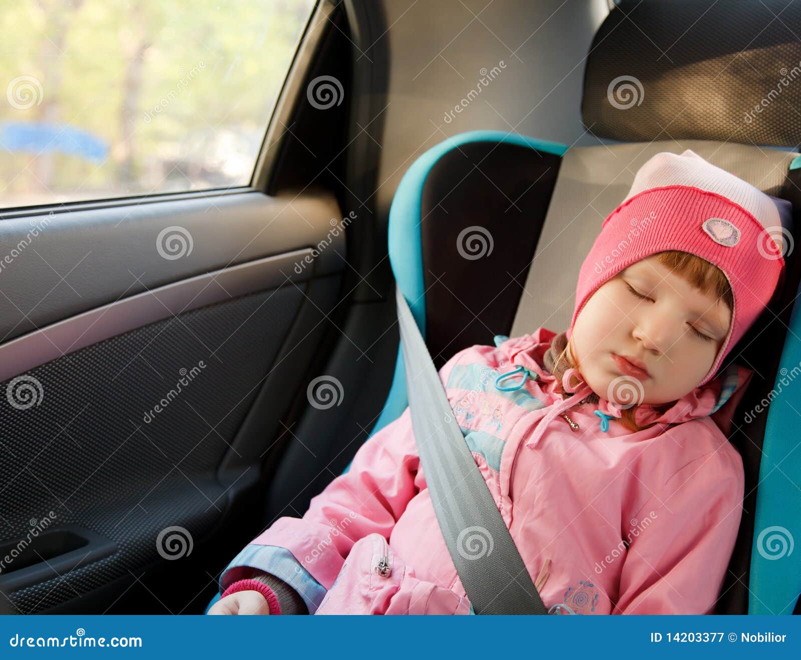 Little Girl Sleeping in a Car Stock Image - Image of back, childhood ...